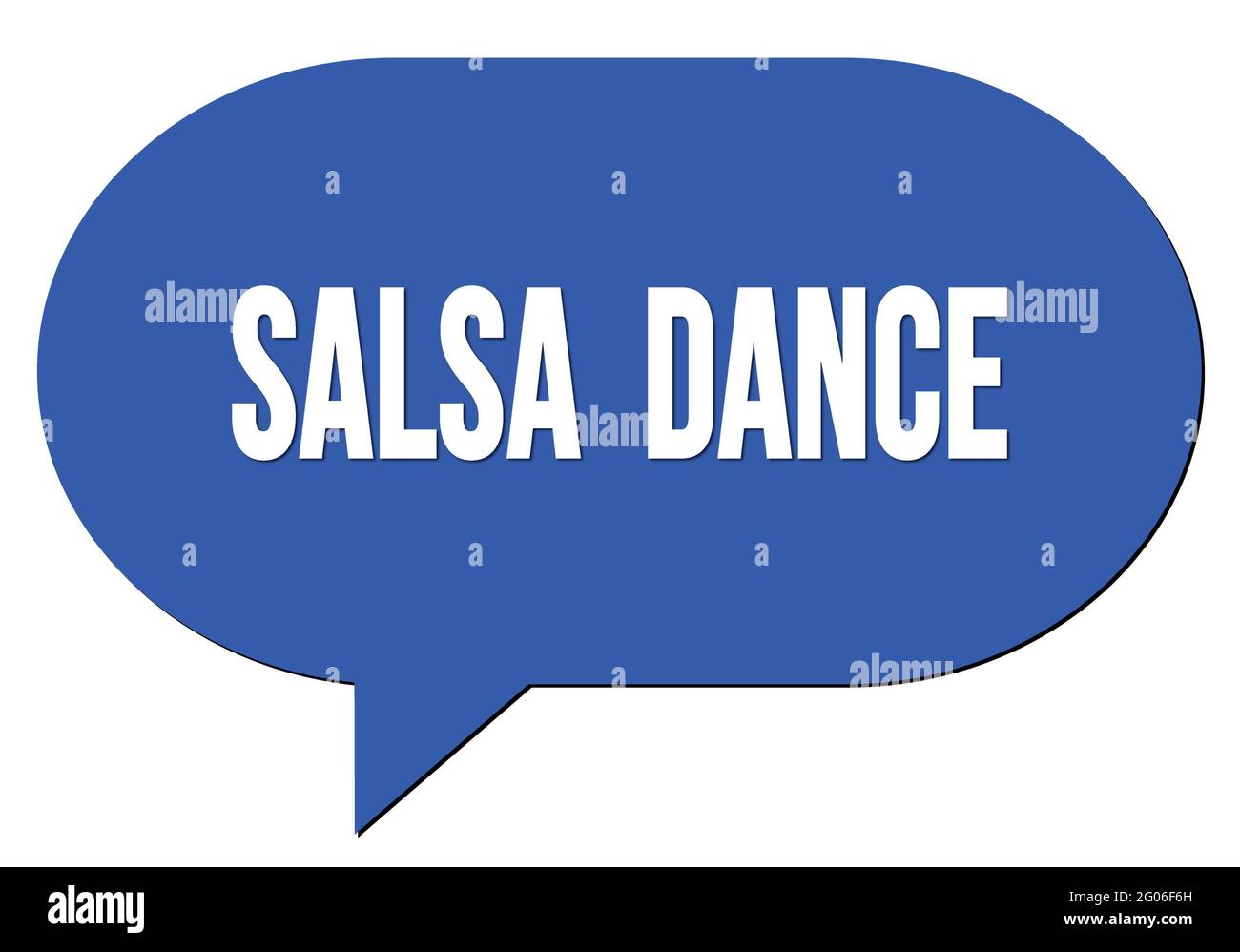 SALSA DANCE text written in a blue speech bubble stamp Stock Photo - Alamy
