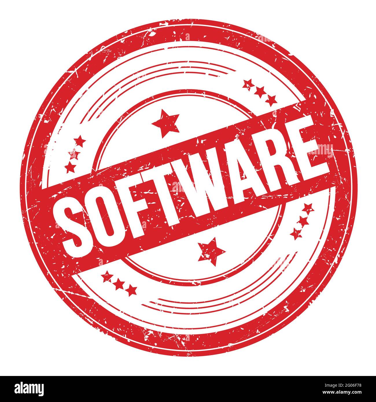 SOFTWARE text on red round grungy texture stamp Stock Photo - Alamy
