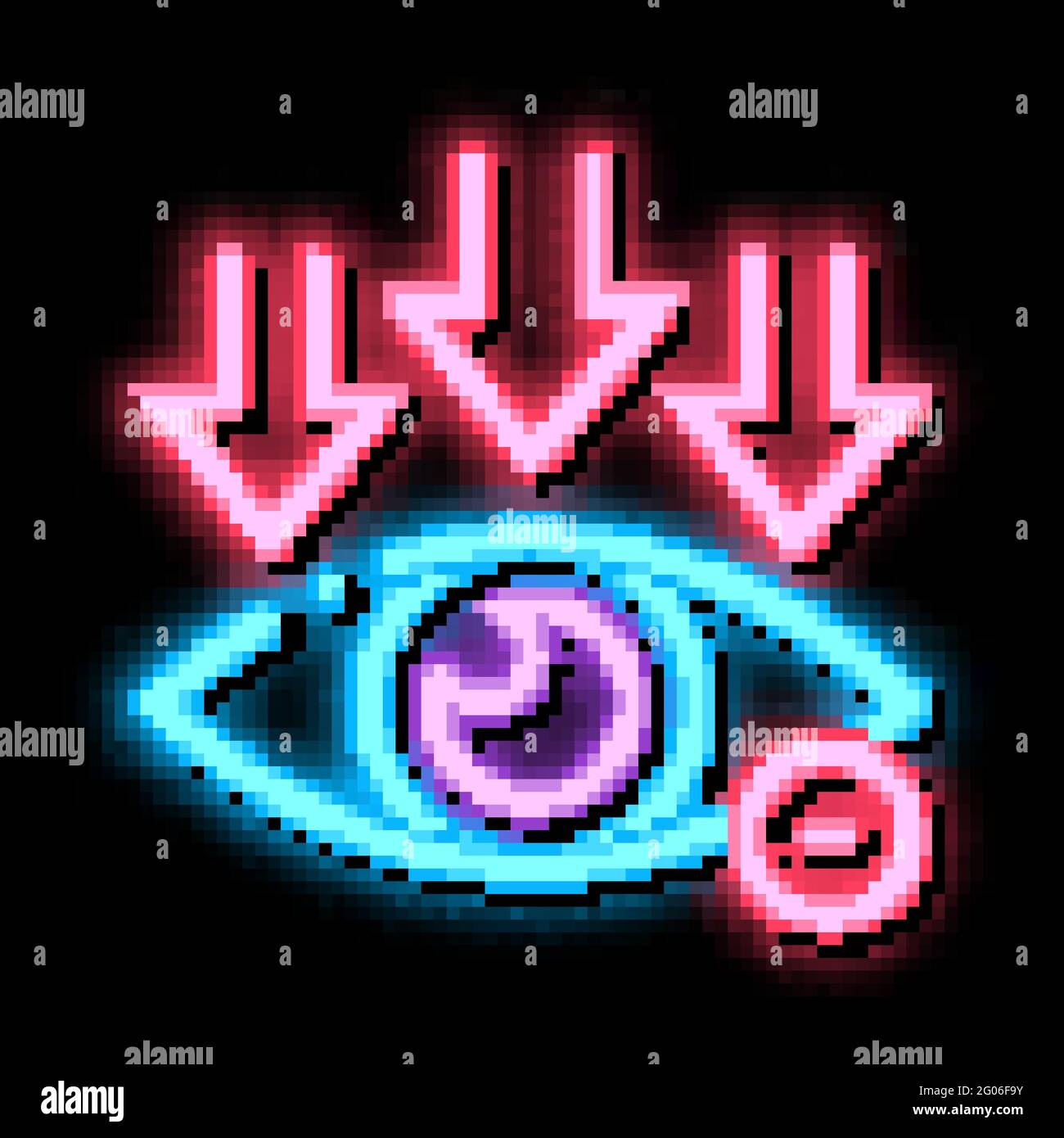 Eye And Arrows Eyesight neon glow icon illustration Stock Vector Image ...