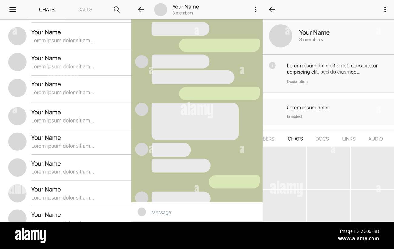 Messenger Desktop Template. Light Mockup with Messenger Interface ...