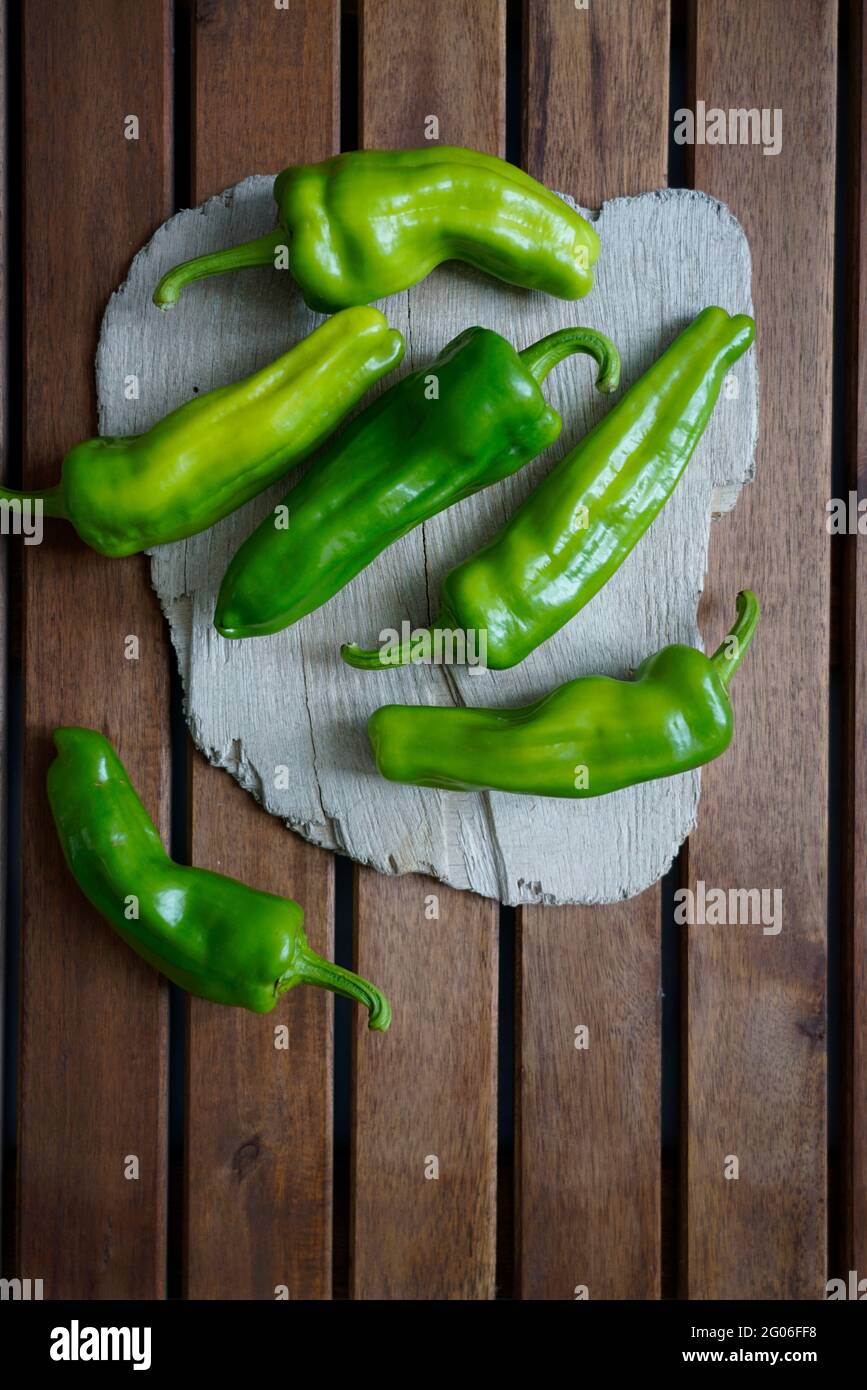 Traditional green peppers from southern Italy called Frarielli, top ...