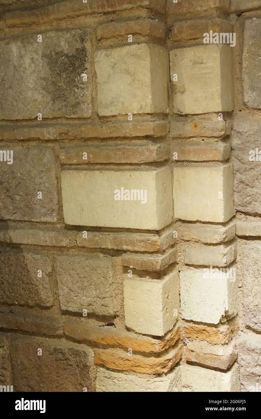 Vertical shot of the traditional yellow-colored wall reproduction from ...