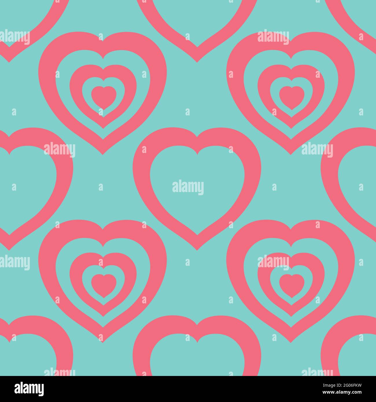 Heart shape seamless pattern. Pink blue cute background trendy color ...