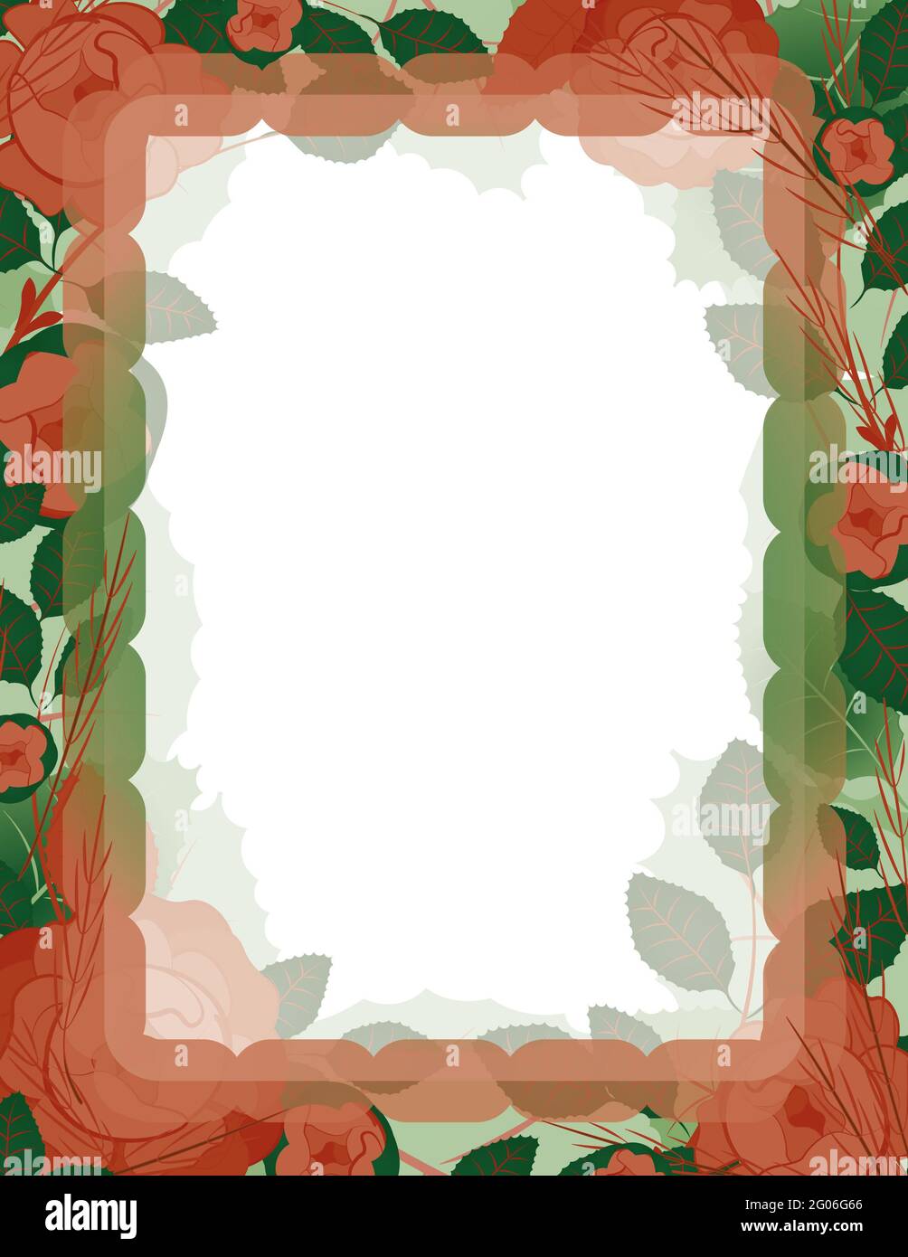 Letter form with floral frame. Floral roses wreath border letterhead ...