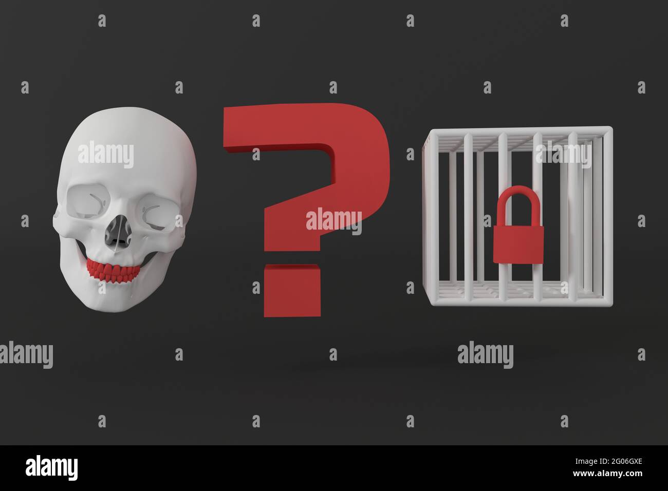 The choice between the death penalty and imprisonment. A sign pointing ...