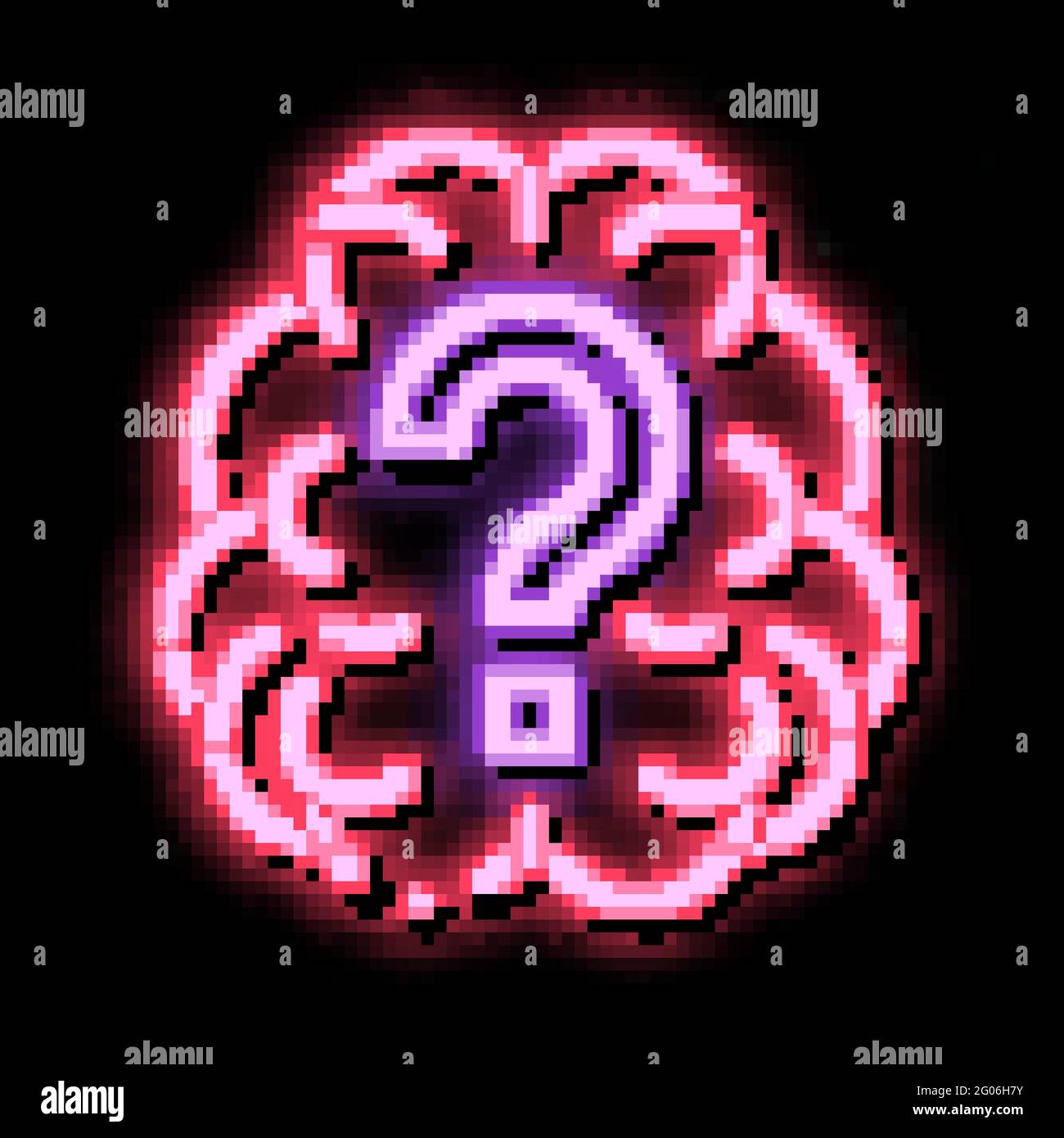 Brain And Question Mark neon glow icon illustration Stock Vector Image ...