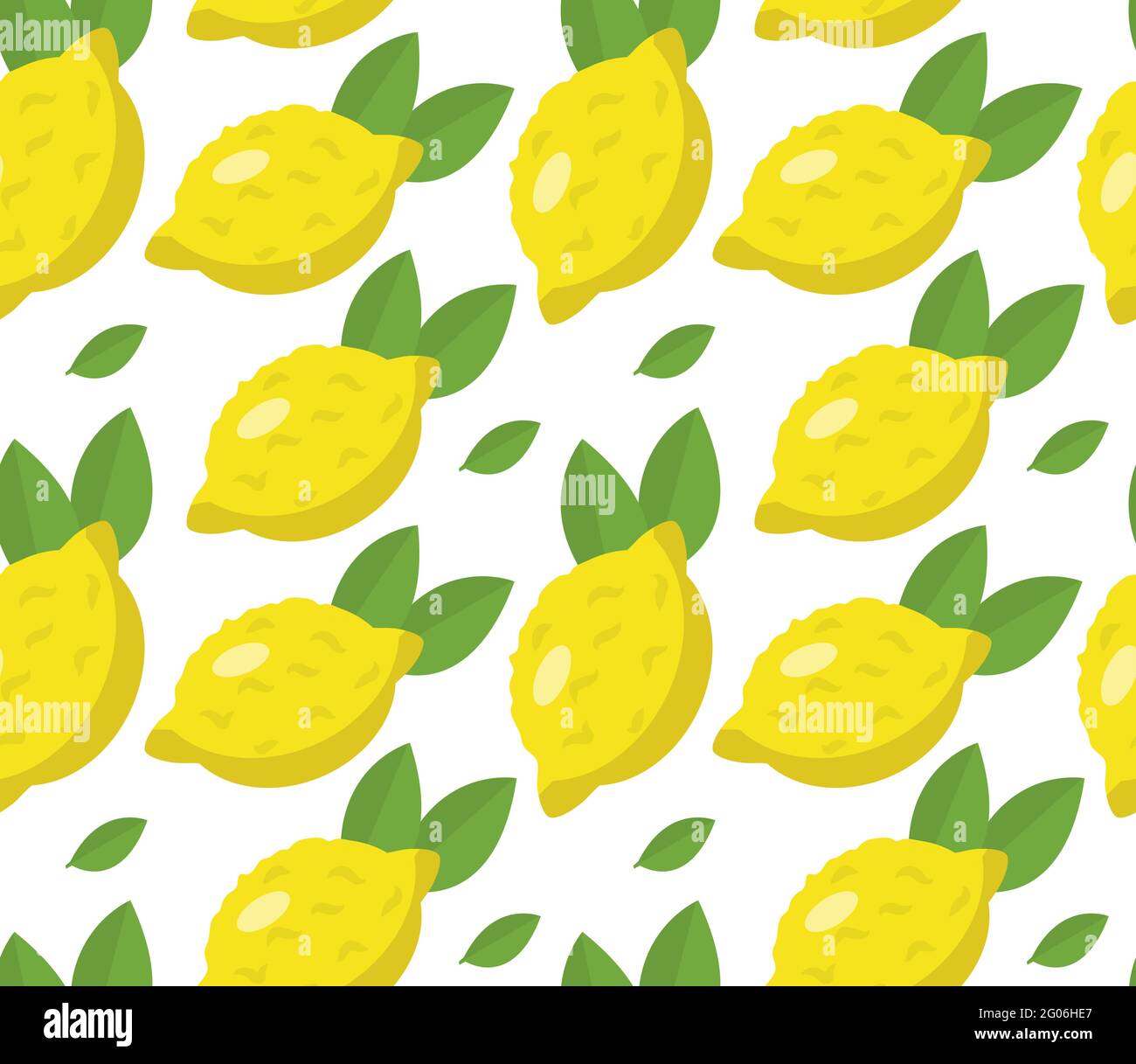 Tropical seamless pattern with yellow lemons. Fruit repeated background. Vector bright print for ...