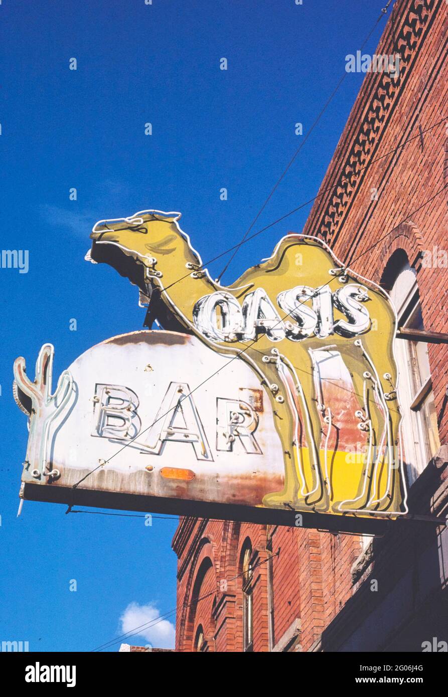 1980s America - Oasis Bar sign, Billings, Montana 1980 Stock Photo - Alamy