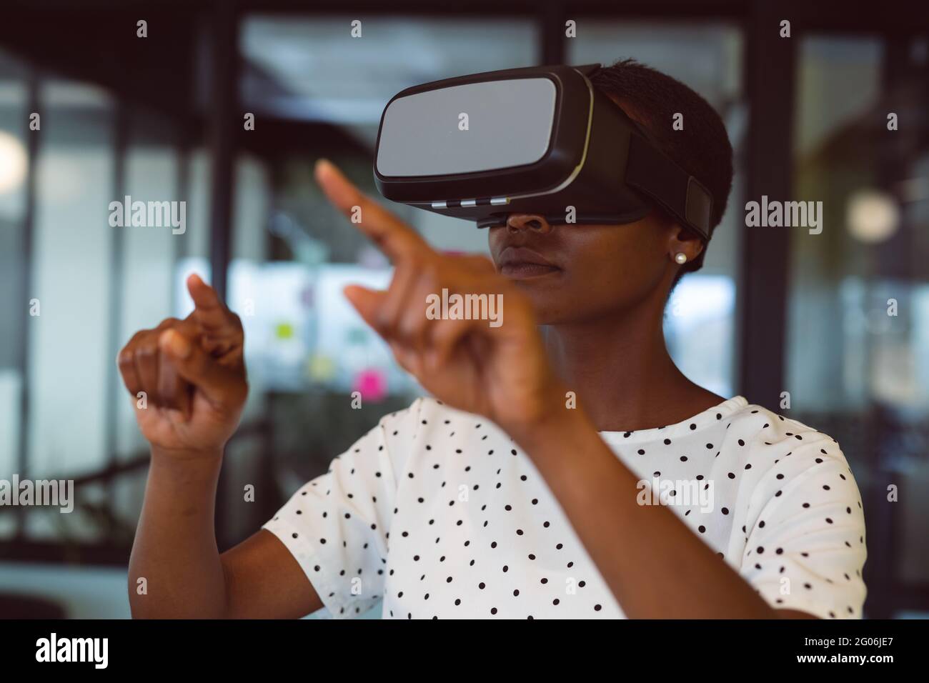 Smiling african american woman headset hi-res stock photography and ...