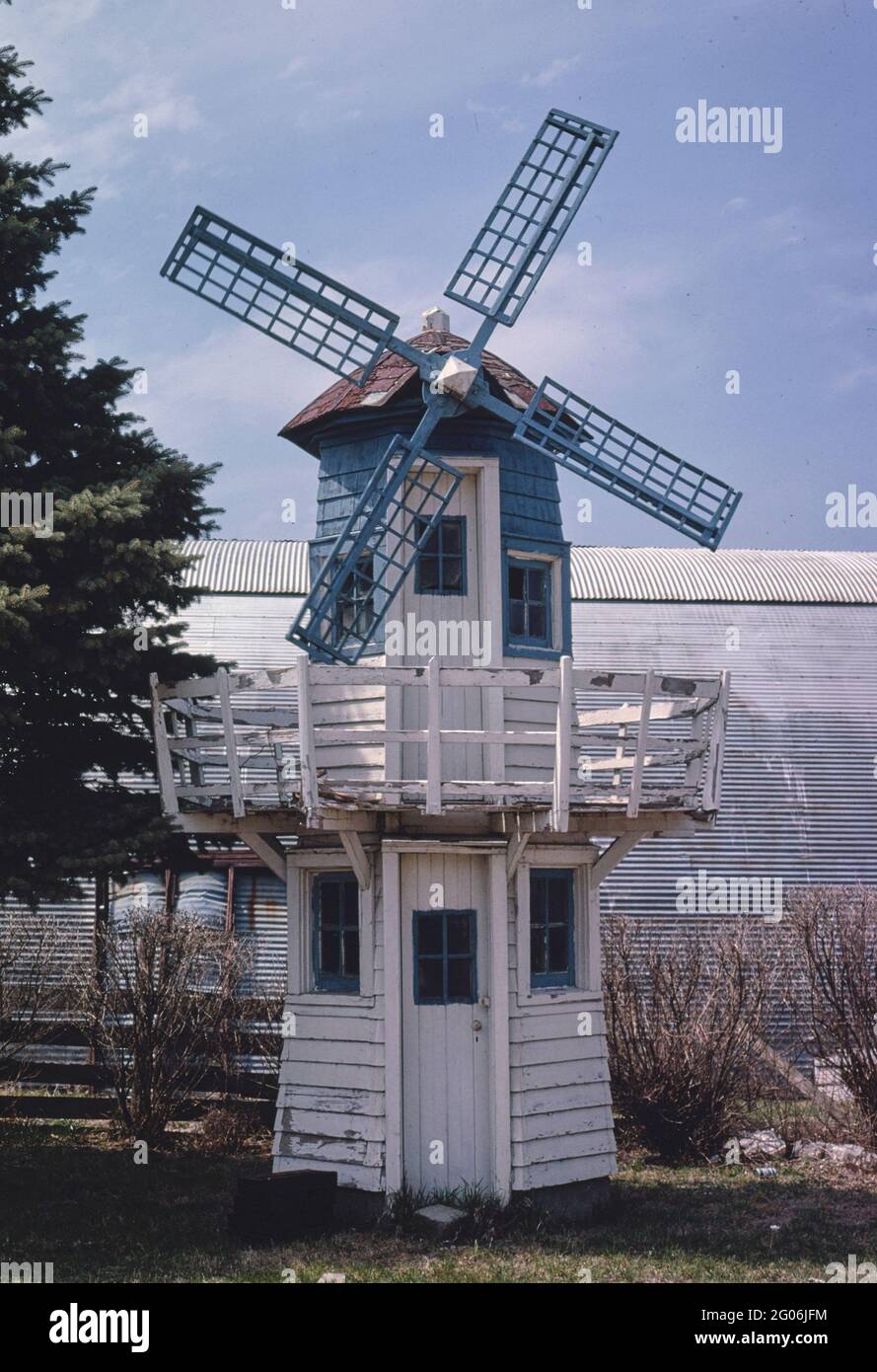 1980s United States - Windmill at Feed Mill, Prairie City, Iowa 1980 ...