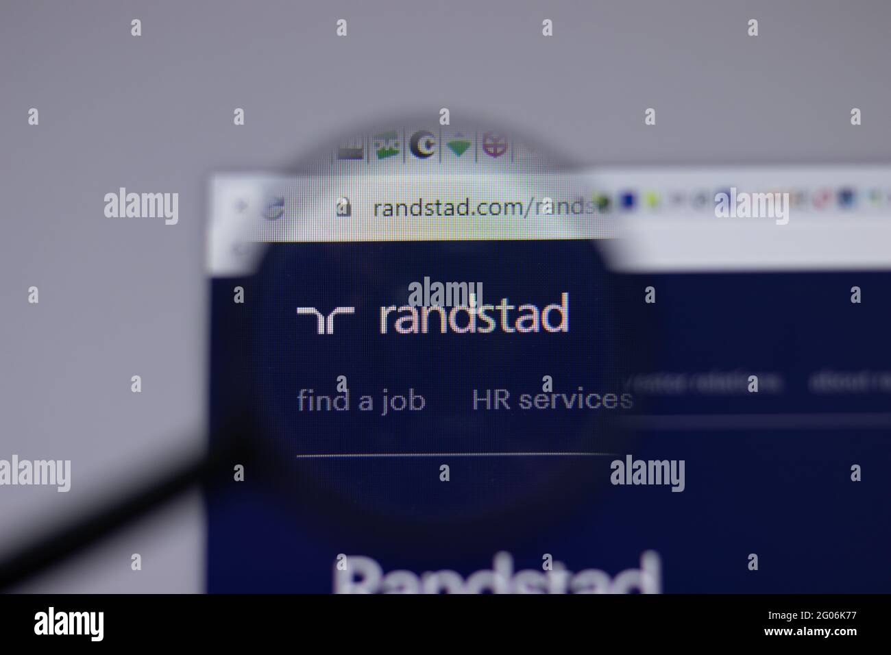 Los Angeles, California, USA - 1 June 2021: Randstad Holding logo or ...