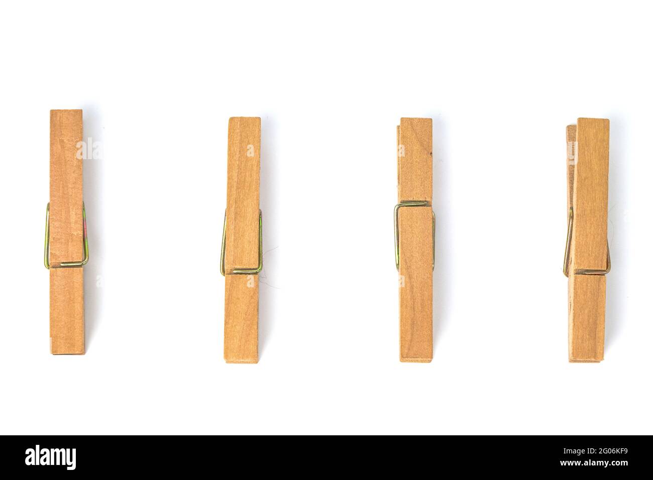 Wooden clothes peg isolated on white background Stock Photo - Alamy
