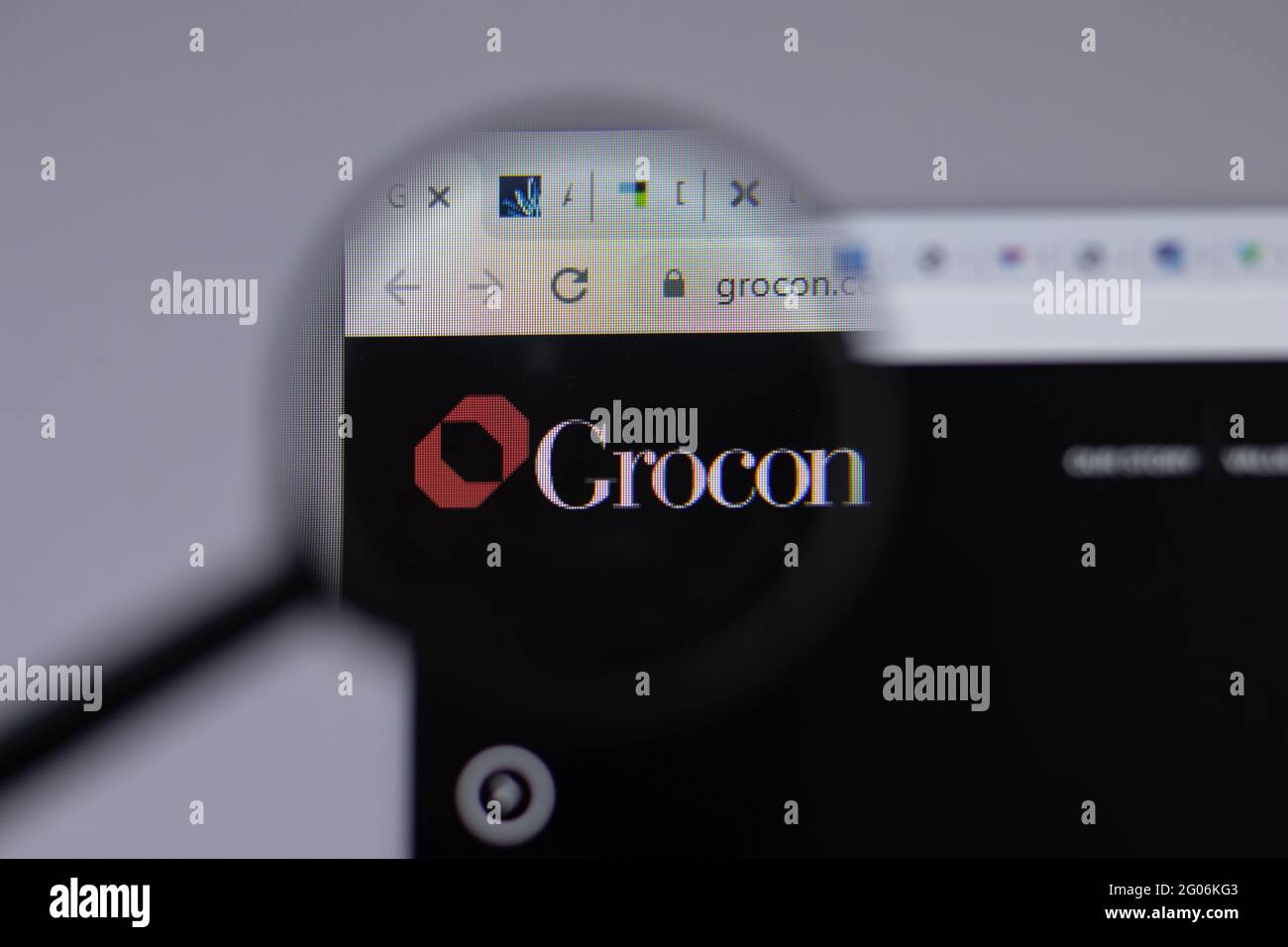 Los Angeles, California, USA - 1 June 2021: Grocon logo or icon on ...