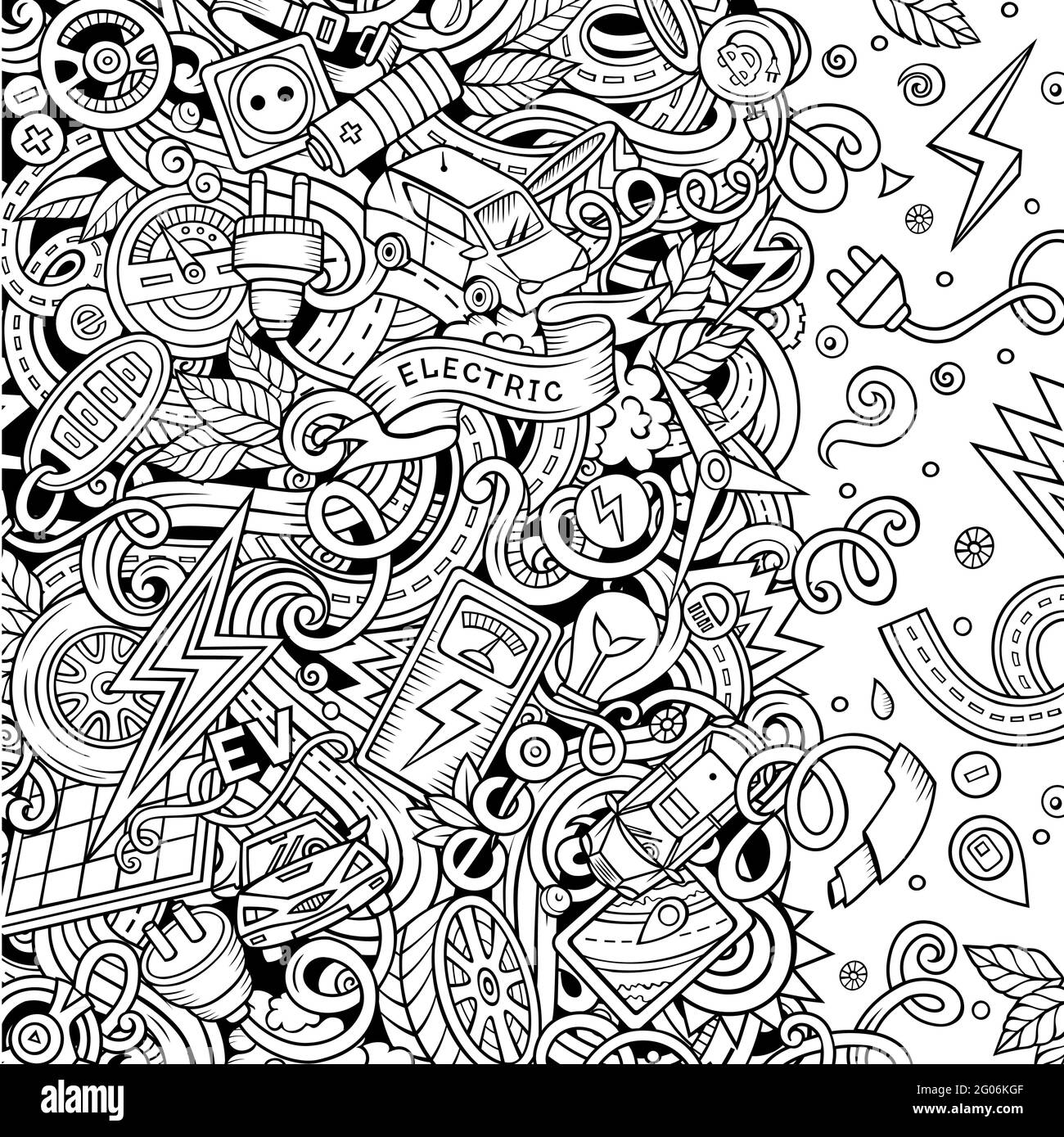 Cartoon leaf frame Black and White Stock Photos & Images - Alamy