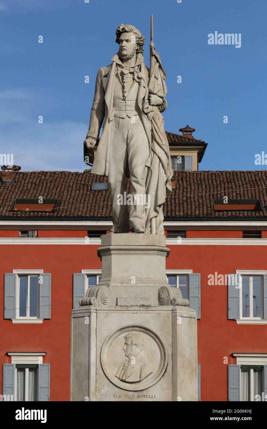 Modena, Italy, June 2021, statue of Ciro Menotti, patriot of the ...