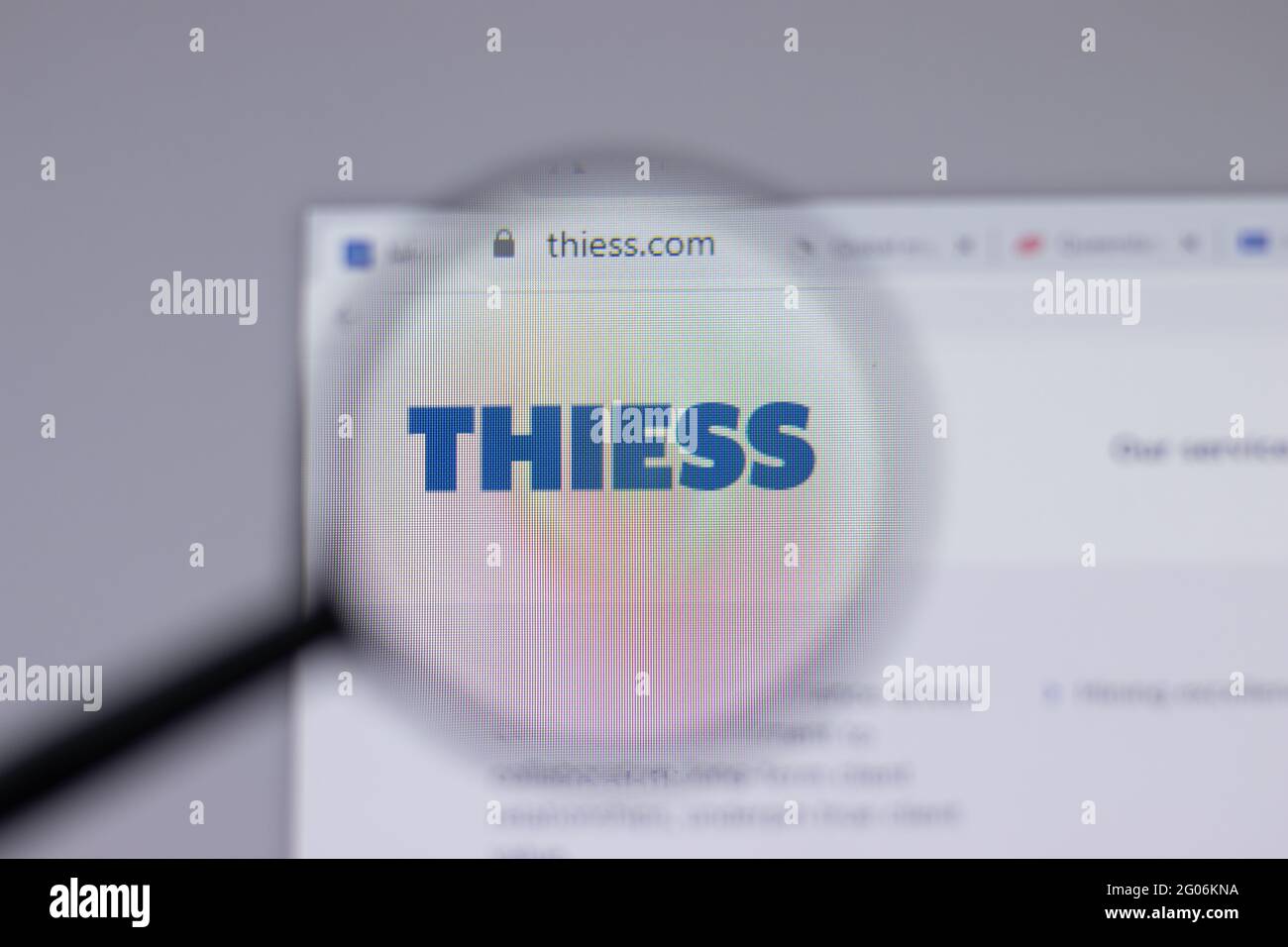 Los Angeles, California, USA - 1 June 2021: Thiess logo or icon on ...