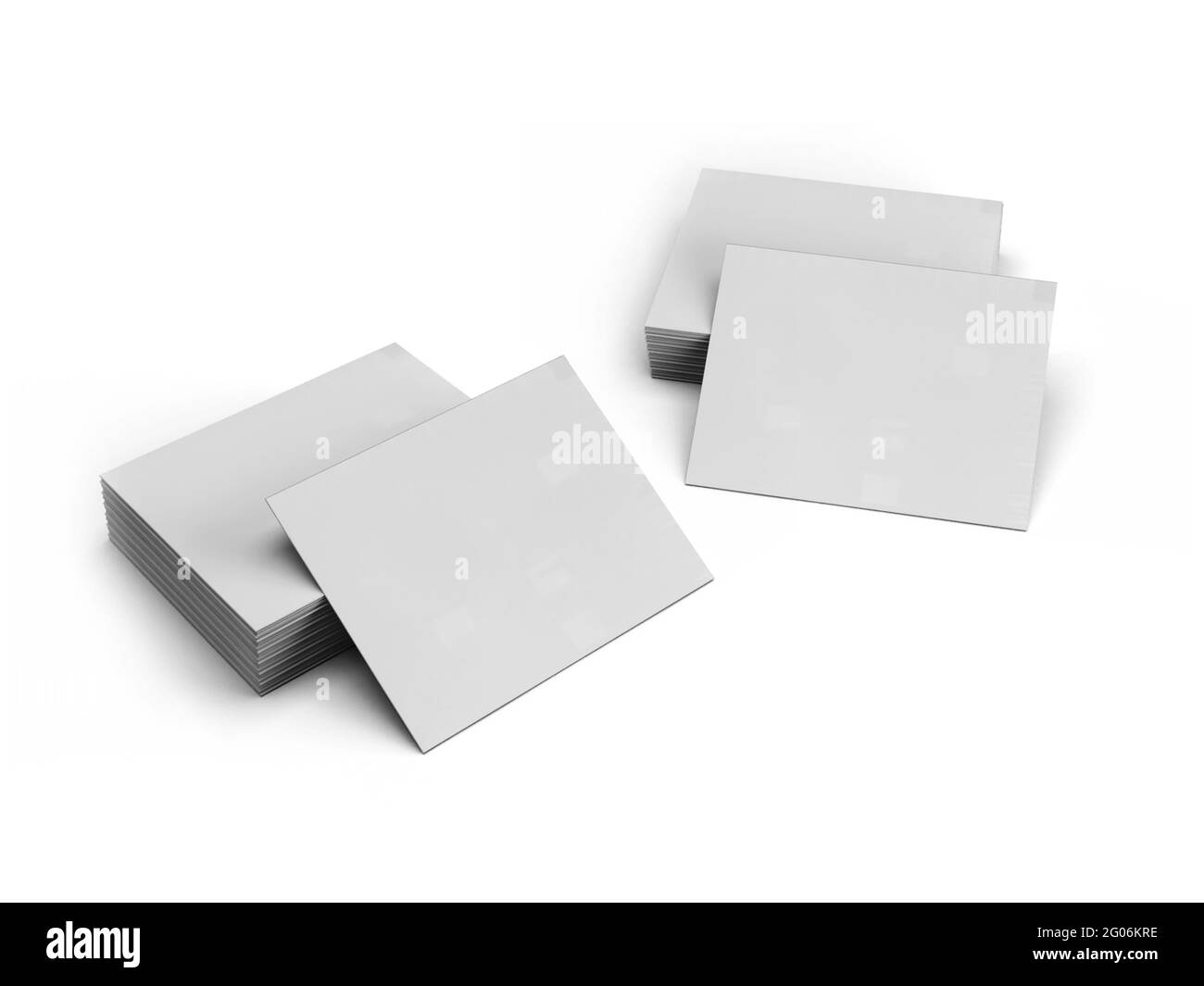 Business Card Stack 3D Illustration Mockup Scene on Isolated Background ...