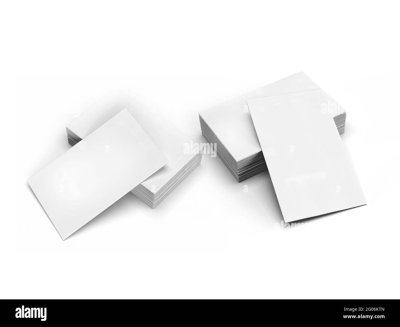 Business Card Stack 3D Illustration Mockup Scene on Isolated Background ...