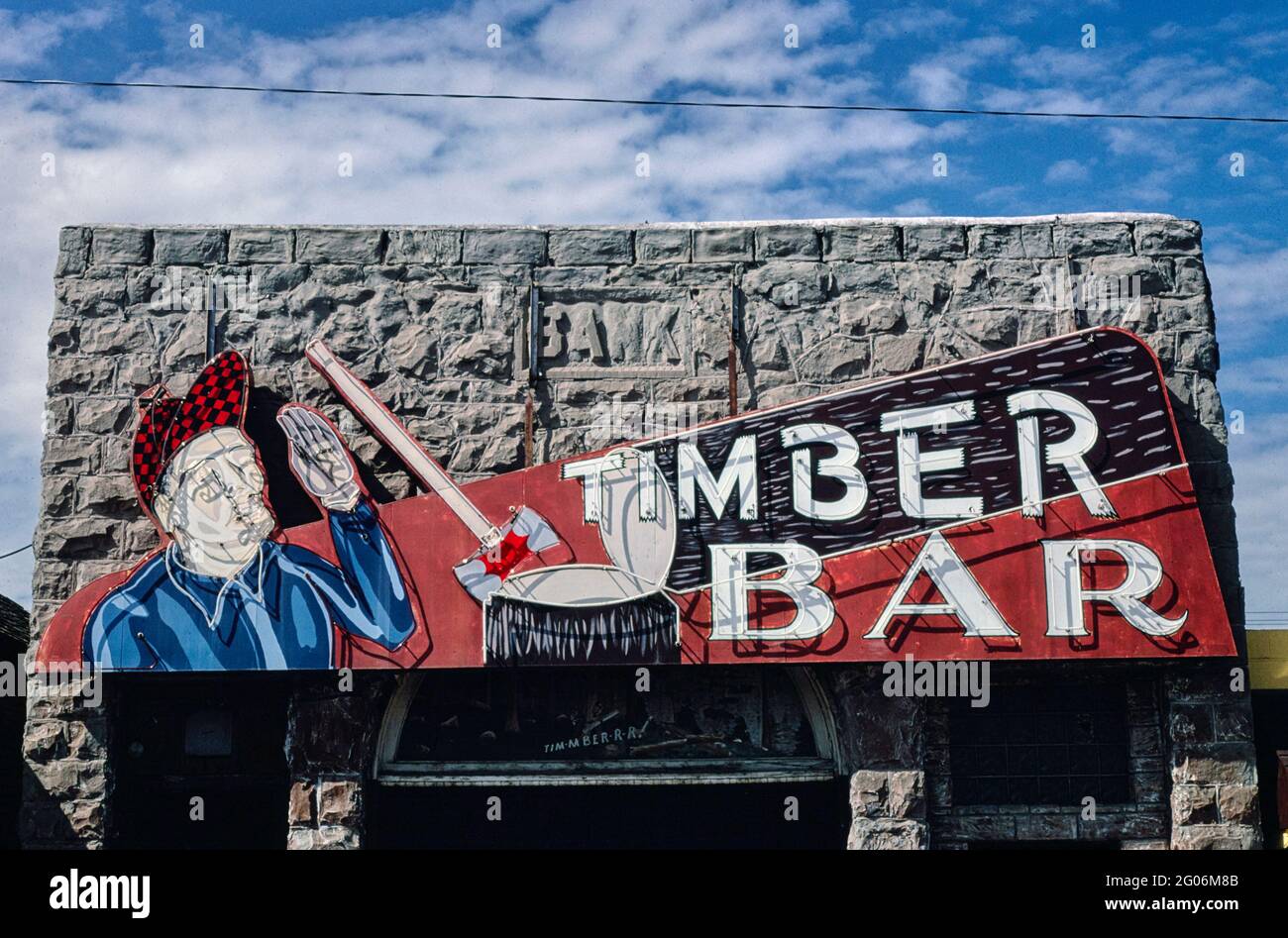 1980s America - Timber Bar sign, Big Timber, Montana 1980 Stock Photo ...