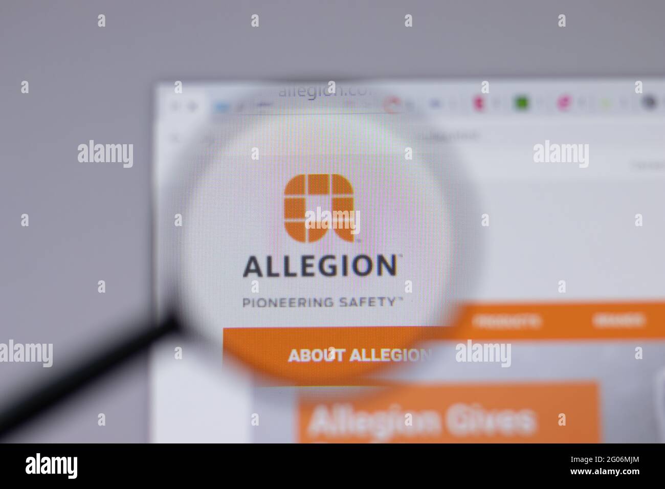 Los Angeles, California, USA - 1 June 2021: Allegion logo or icon on ...