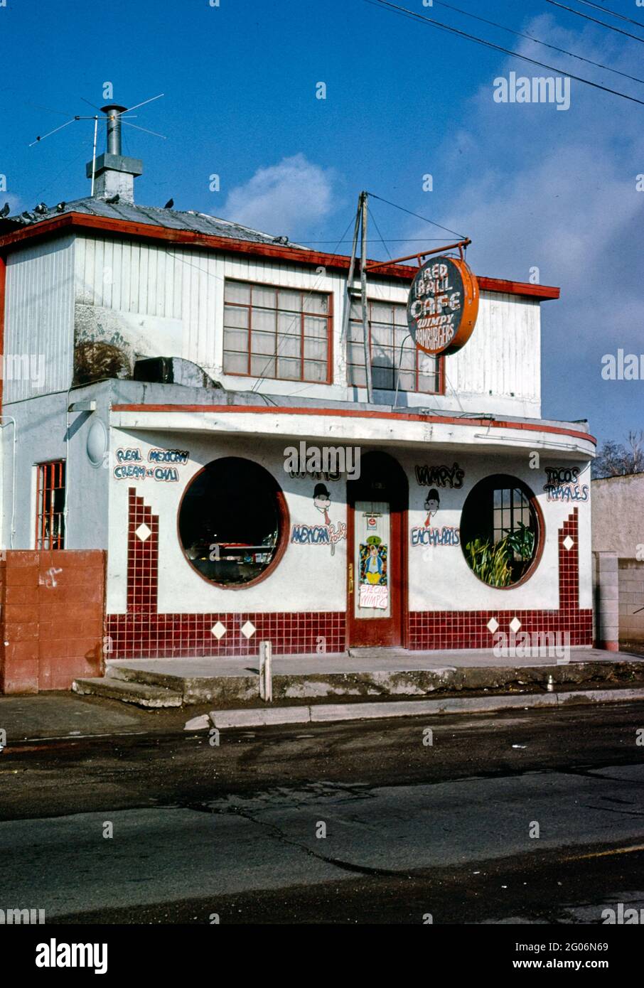 1970s America - Red Ball Cafe, Albuquerque, New Mexico 1979 Stock Photo ...