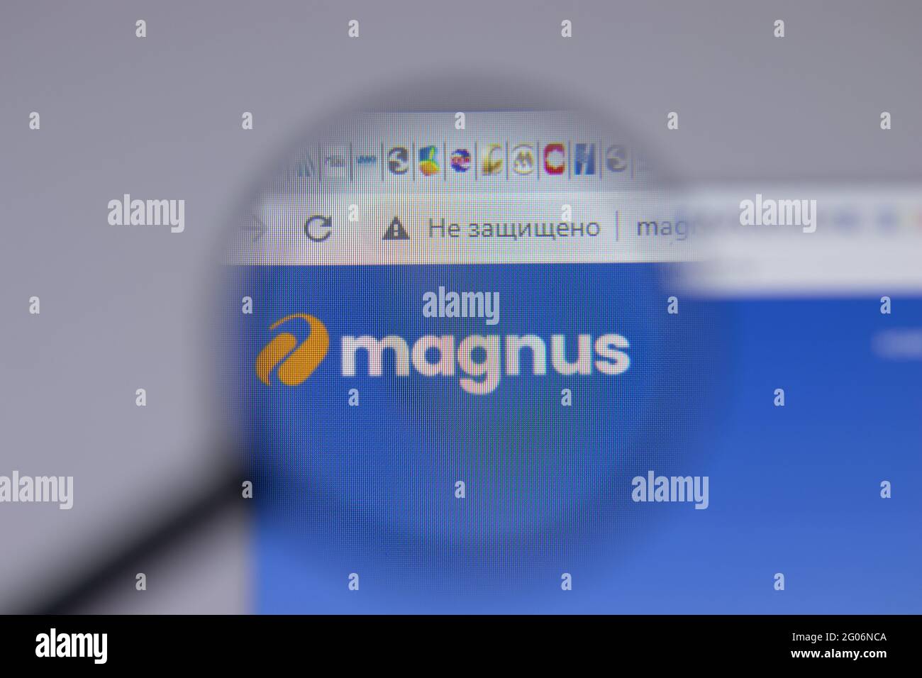 Los Angeles, California, USA - 1 June 2021: Magnus Energy Group logo or icon on website page ...