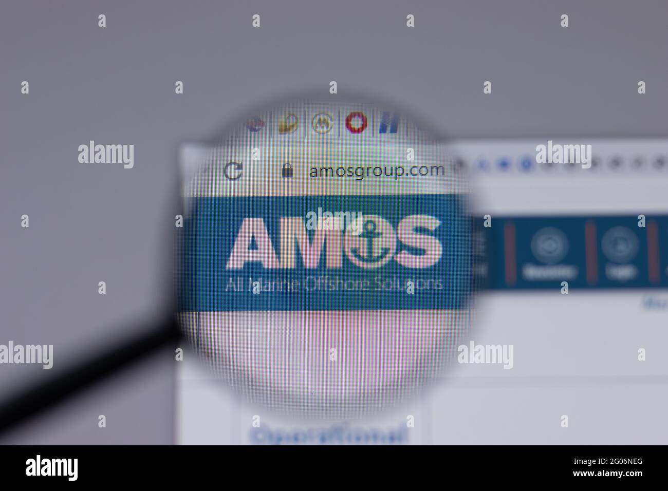Los Angeles, California, USA - 1 June 2021: AMOS Group logo or icon on ...