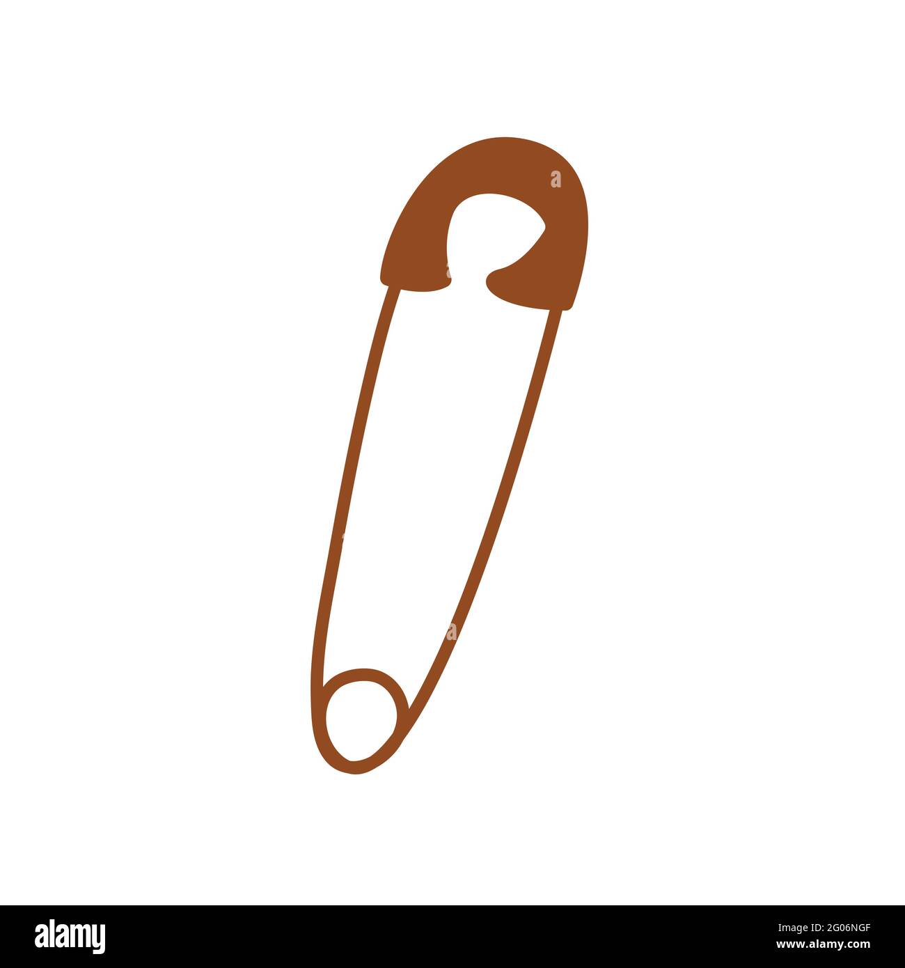 Pin. Colorful vector illustration in hand drawn style isolated single ...