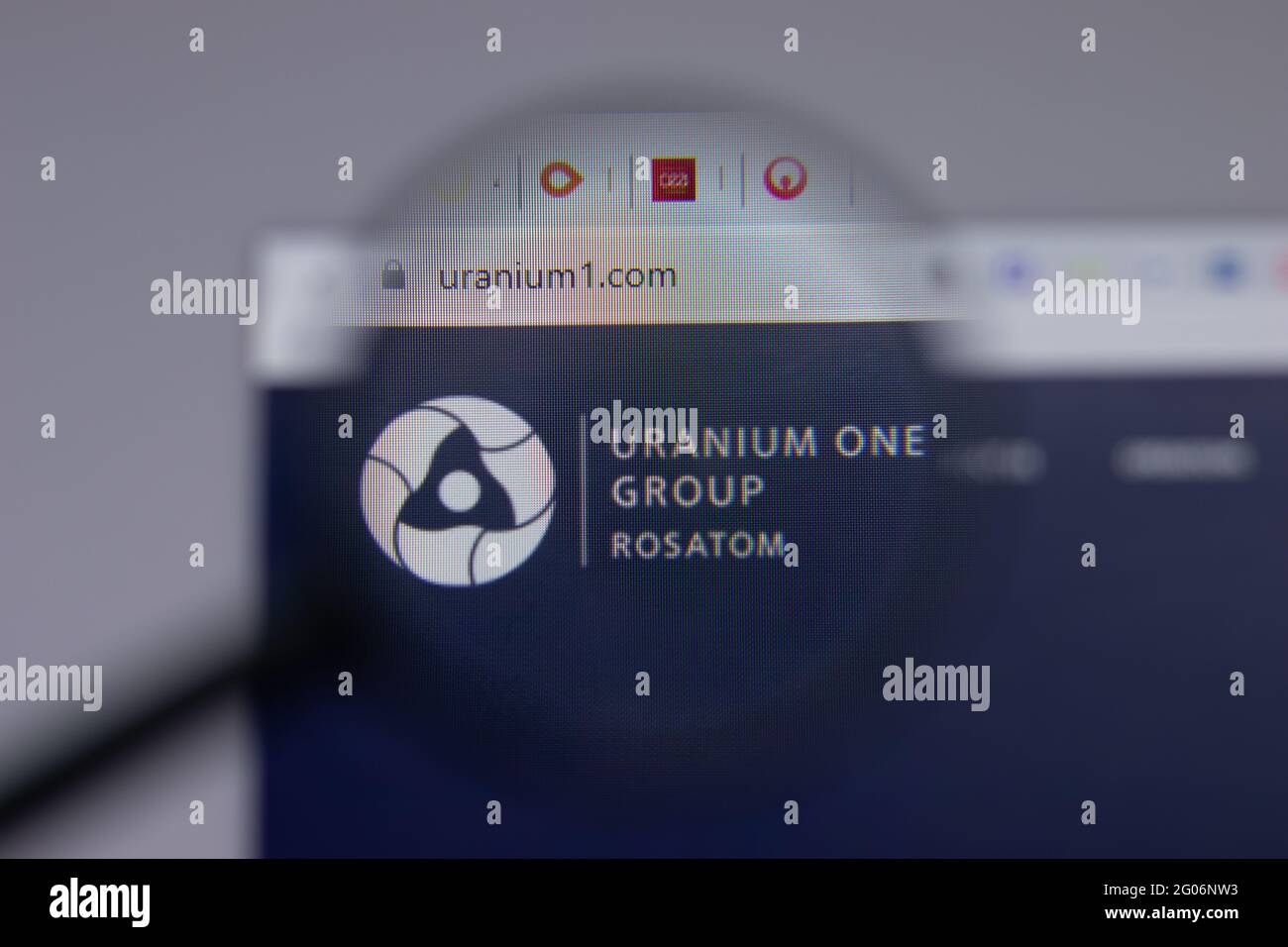 Los Angeles, California, USA - 1 June 2021: Uranium One logo or icon on website page ...