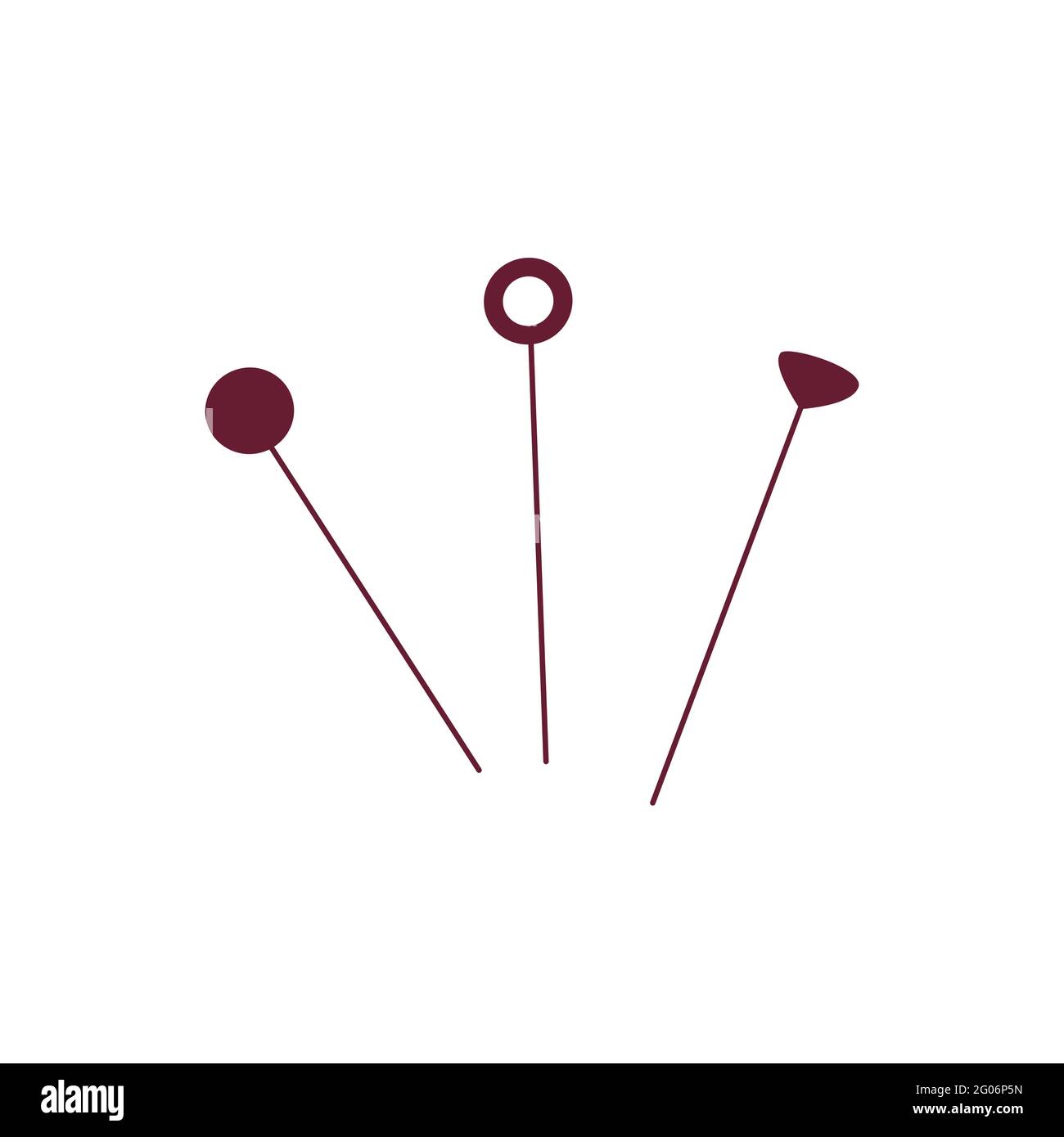 Set of pins. Colorful vector illustration in hand drawn style isolated ...