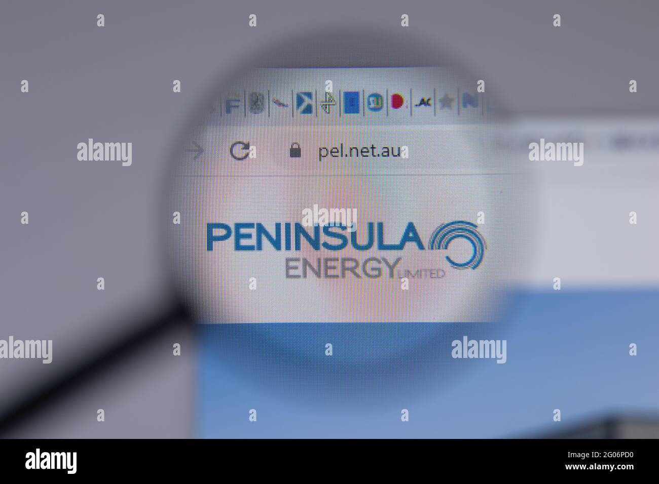 Los Angeles, California, USA - 1 June 2021: Peninsula Energy logo or ...