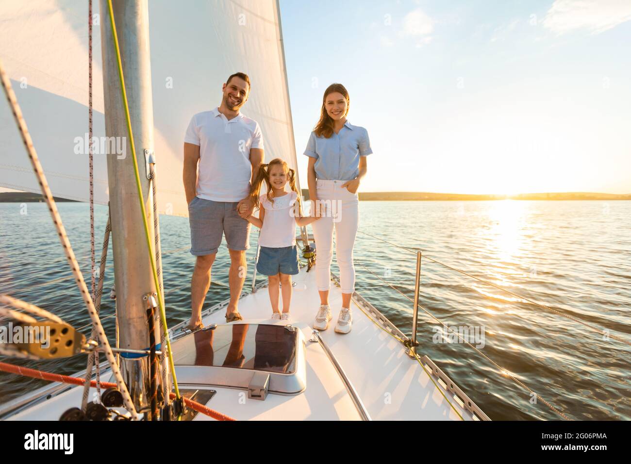 Young girl and father on sailing ship hi-res stock photography and ...