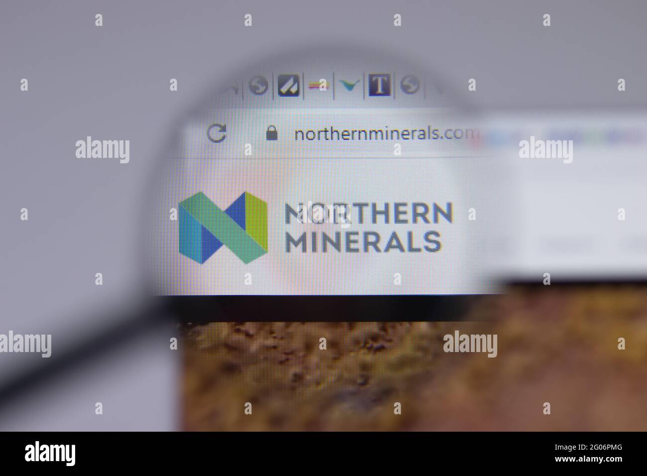 Los Angeles, California, USA - 1 June 2021: Northern Minerals logo or ...