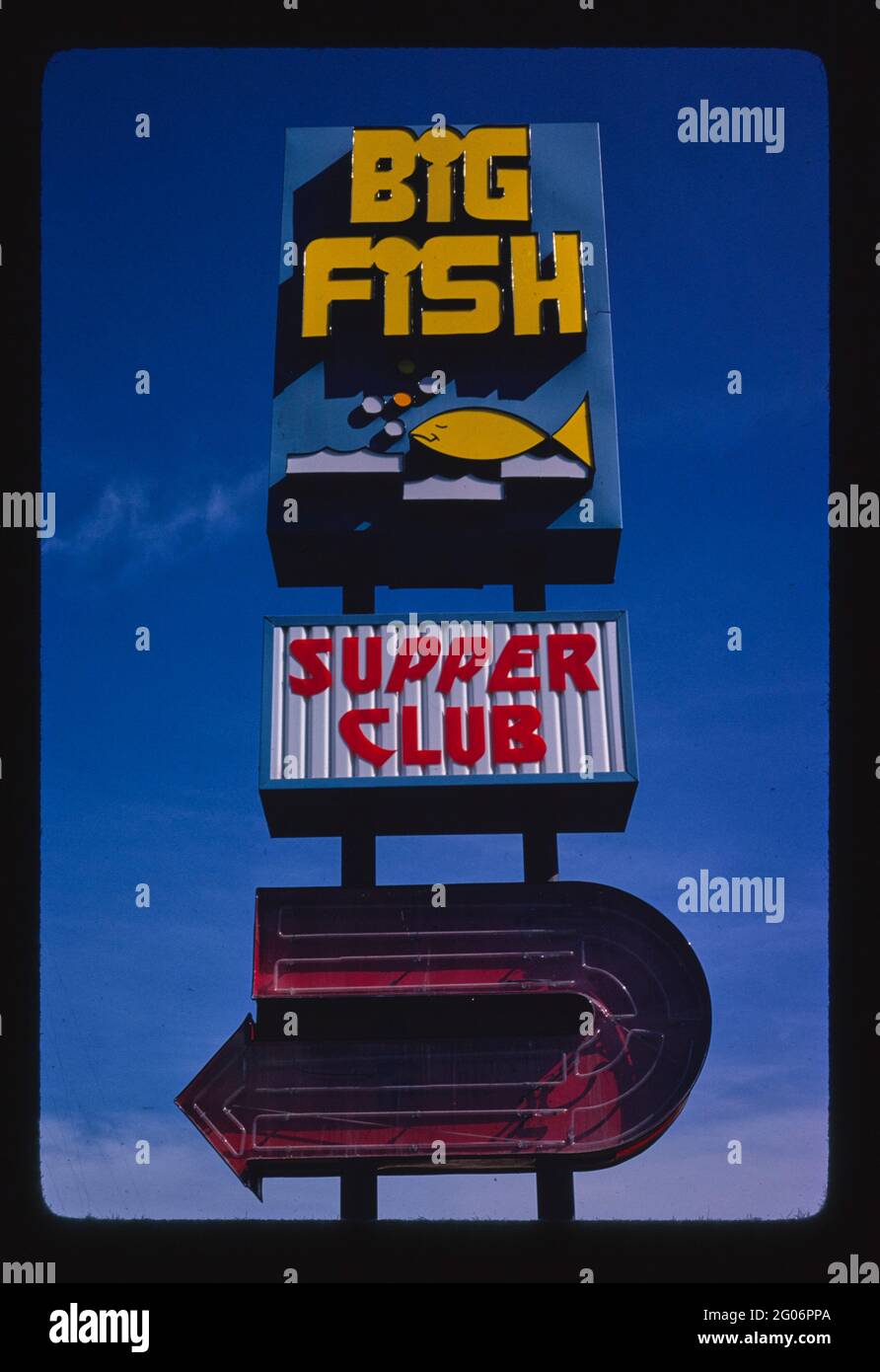 1980s America - Big Fish Supper Club sign, Schley, Minnesota 1980 Stock ...