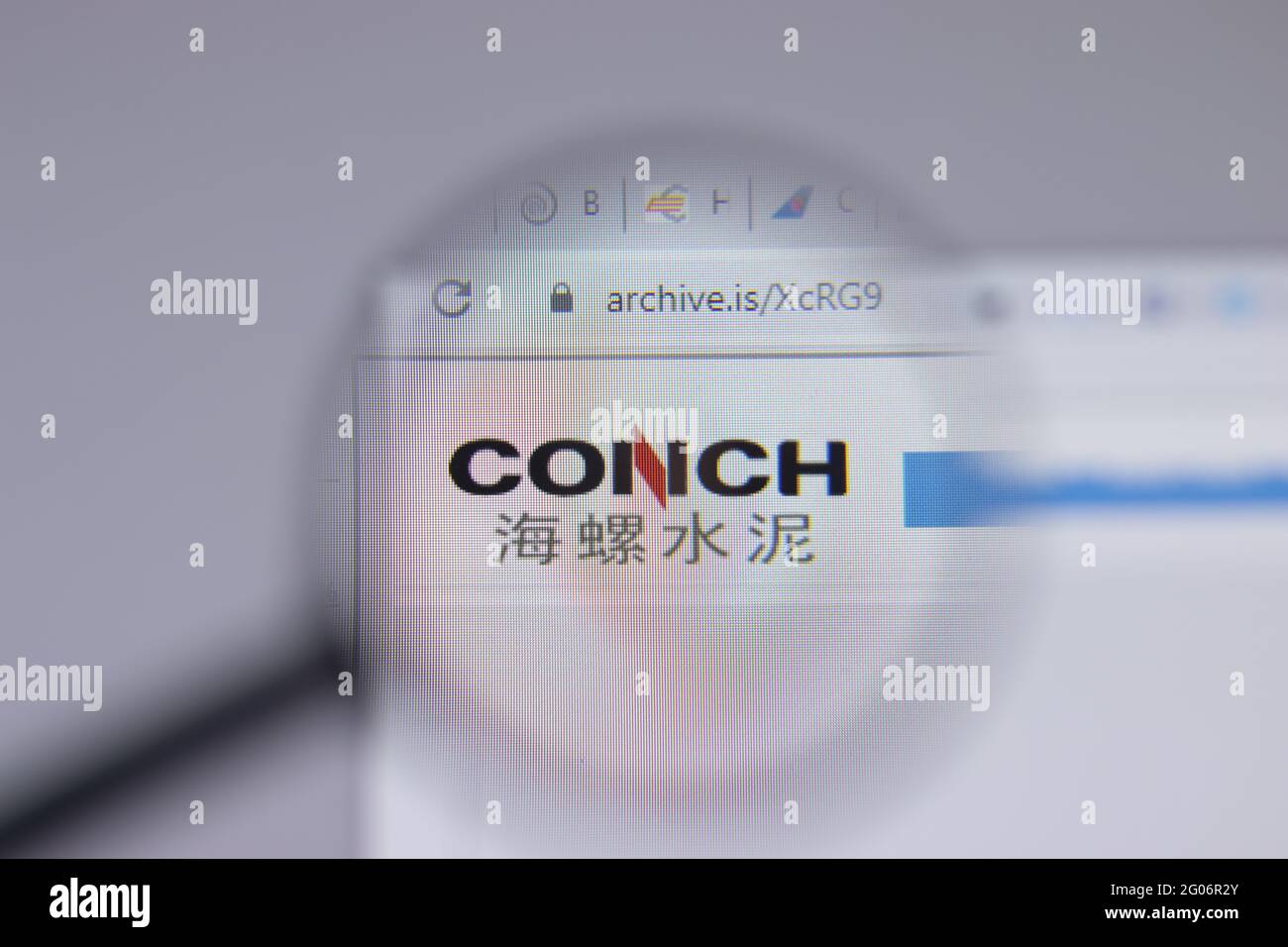 Los Angeles, California, USA - 1 June 2021: Anhui Conch Cement logo or ...