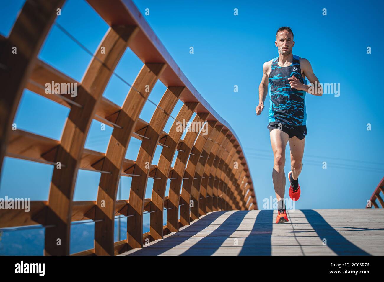 Runner running through his city, healthy and healthy lifestyle Stock ...