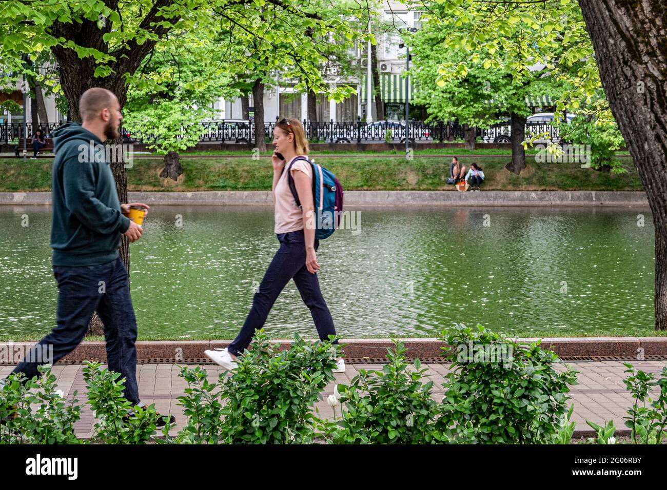 Russia, Moscow. People walk in a street Stock Photo - Alamy