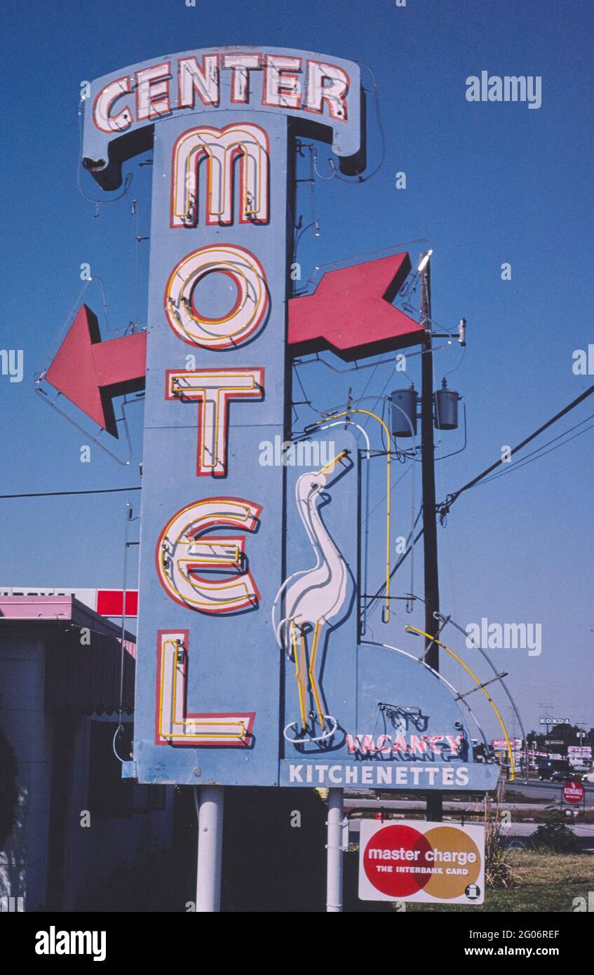 1980s United States - Center Motel sign, Route 19, Clearwater, Florida ...