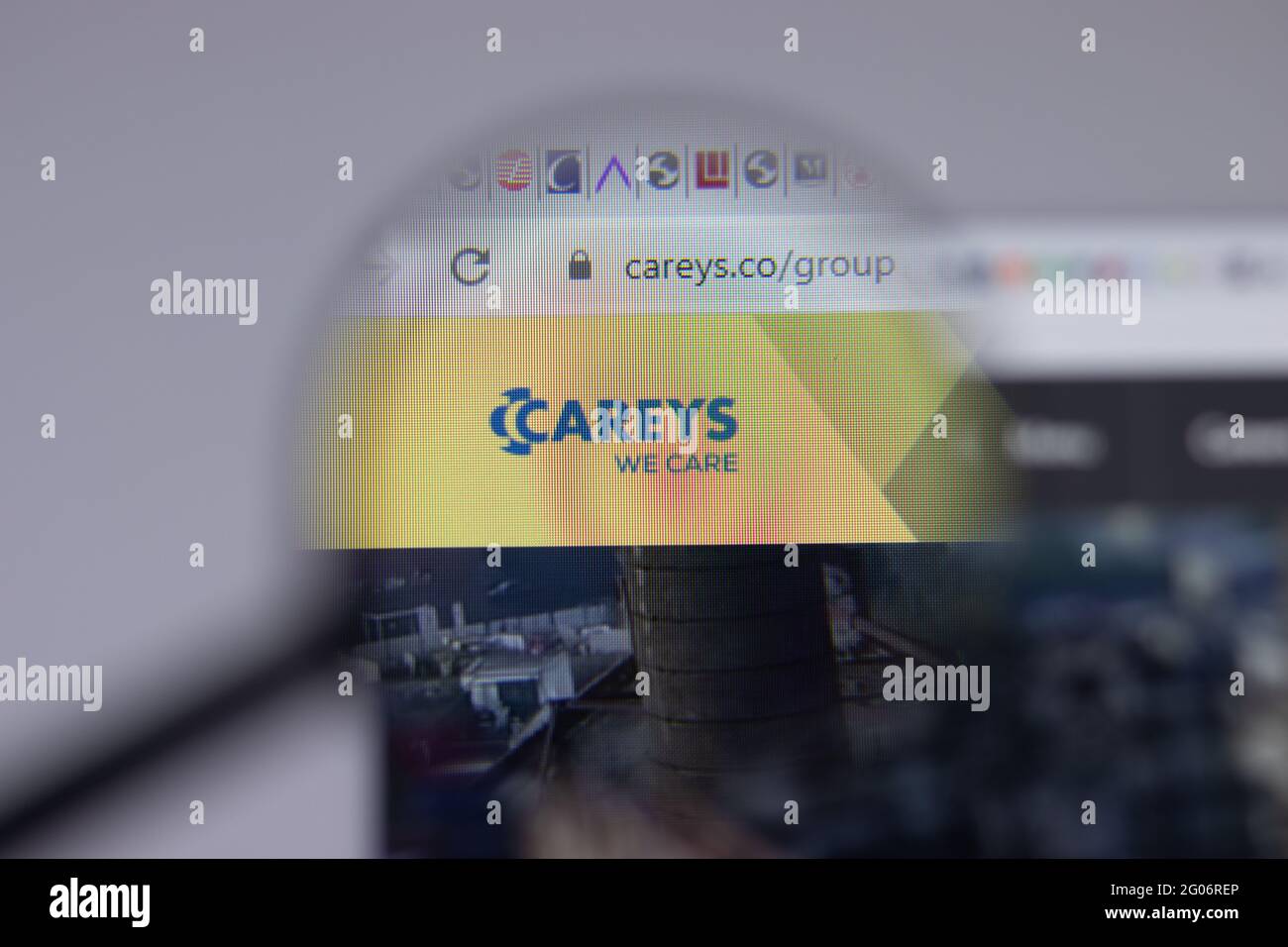 Los Angeles, California, USA - 1 June 2021: Carey Group Careys logo or ...