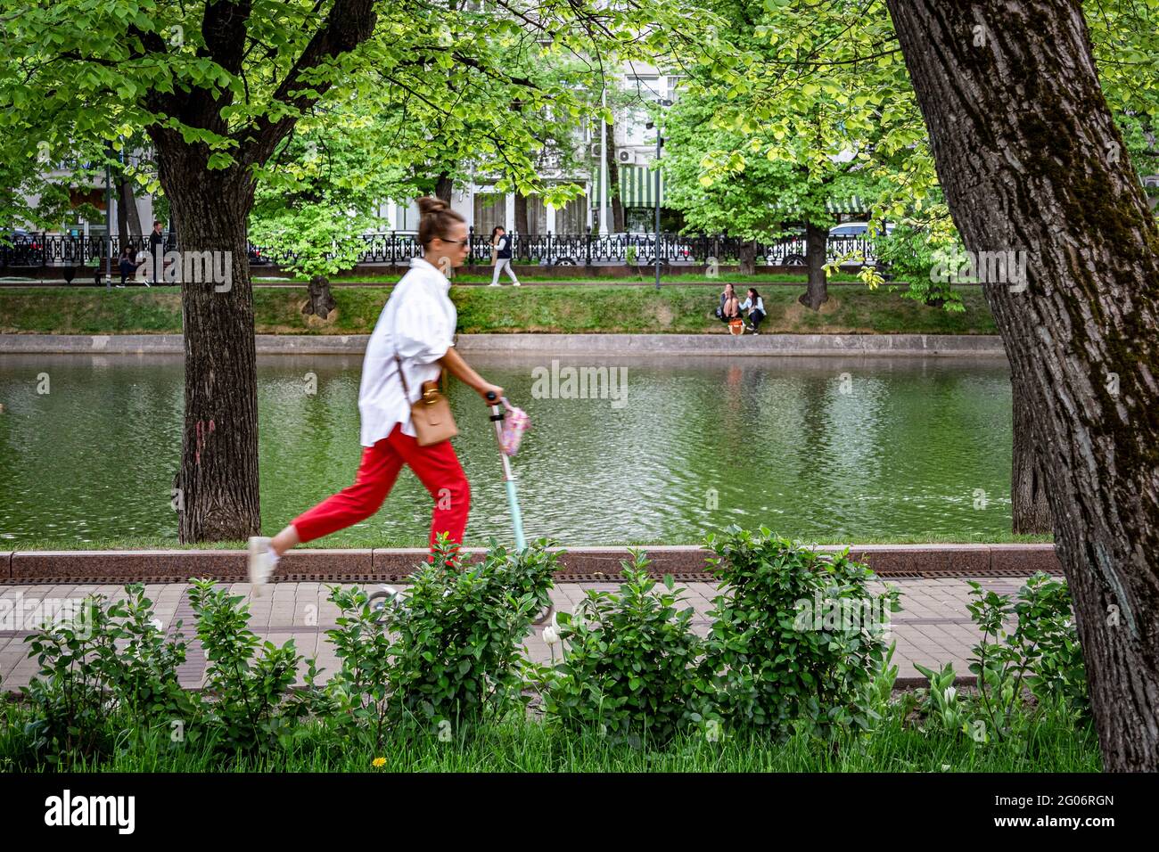 Russia, Moscow. People walk in a street Stock Photo - Alamy