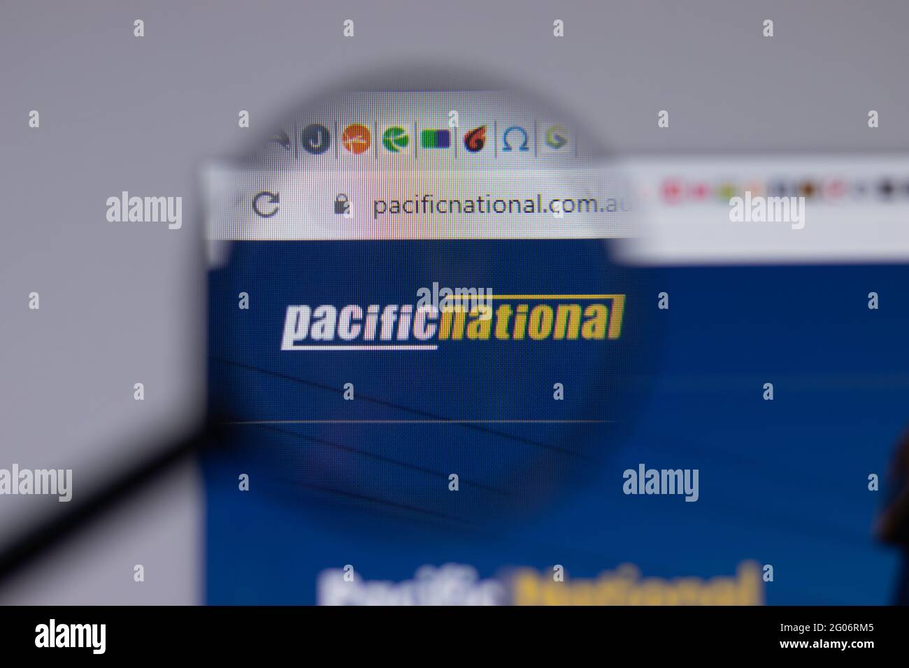 Los Angeles, California, USA - 1 June 2021: Pacific National logo or ...