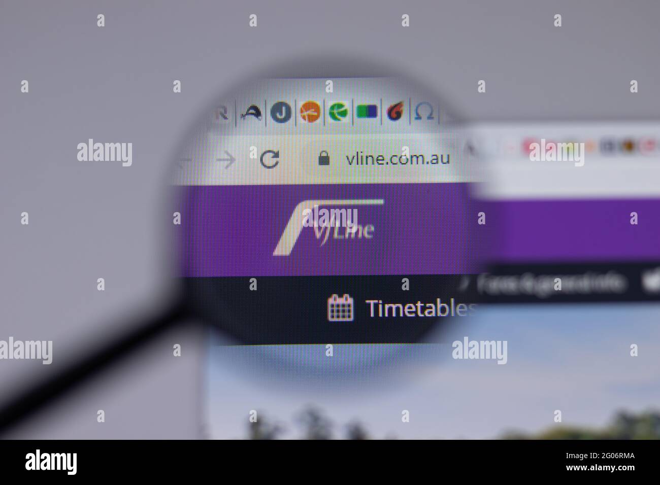 Los Angeles, California, USA - 1 June 2021: V Line VLine logo or icon ...