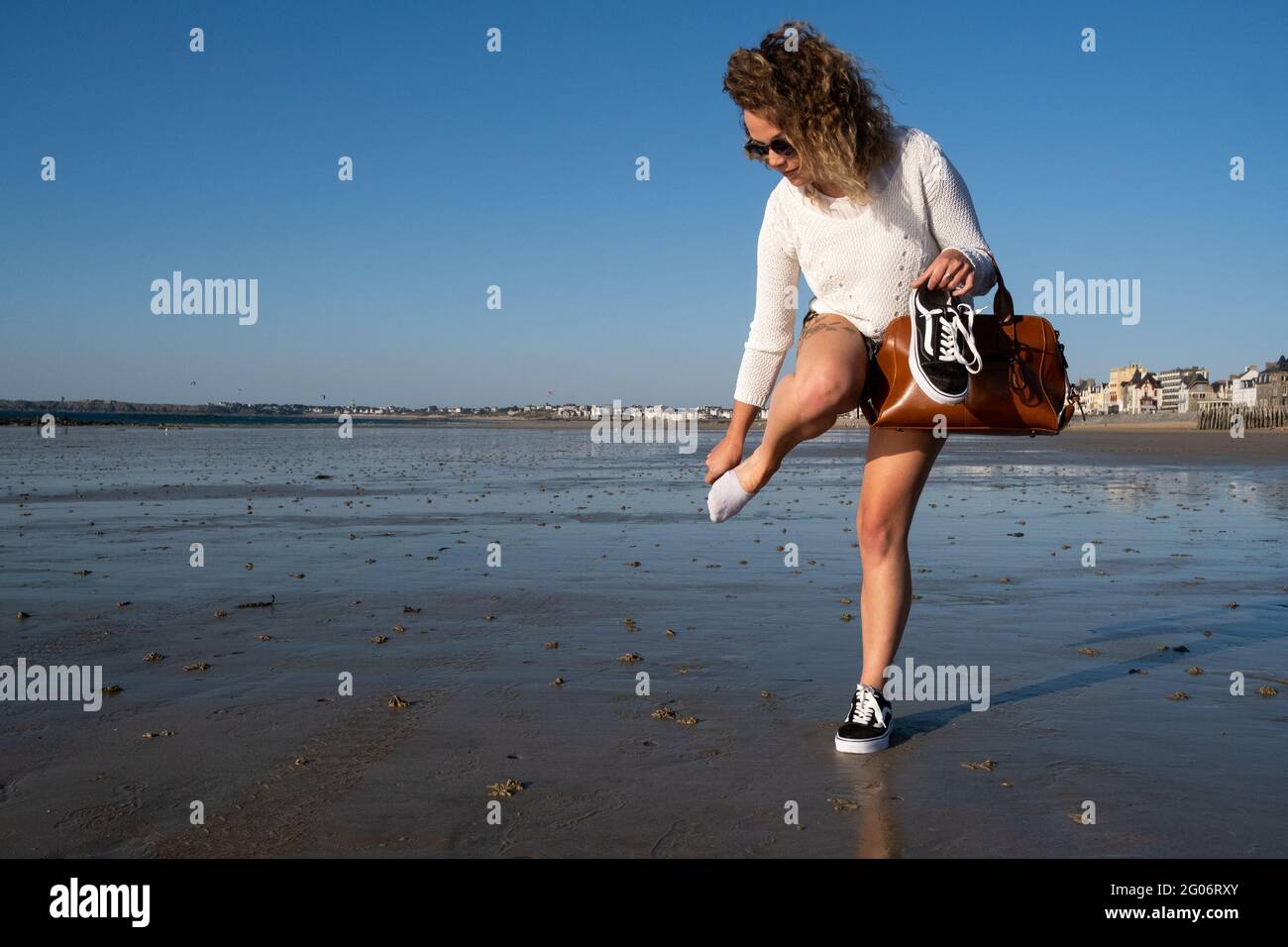 France, Brittany, July 2020. Illustration of daily life in Brittany ...