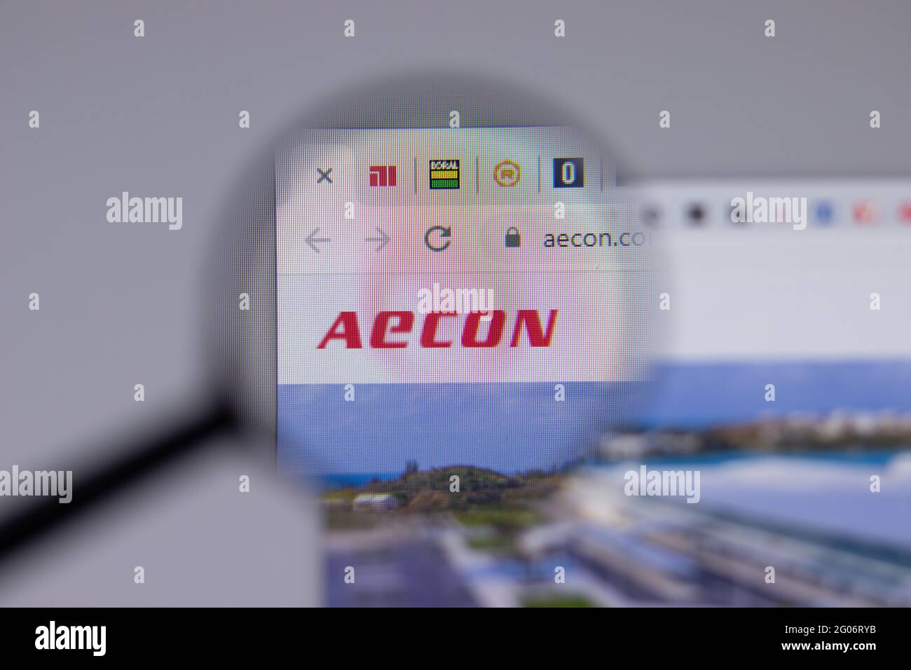 Los Angeles, California, USA - 1 June 2021: Aecon logo or icon on ...