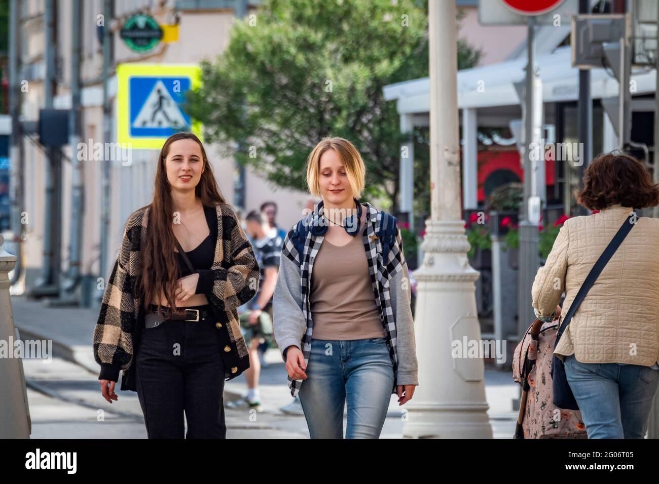 Russia, Moscow. People walk in a street Stock Photo - Alamy