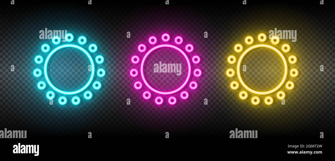 Sun blue, pink and yellow neon vector icon set Stock Vector Image & Art ...