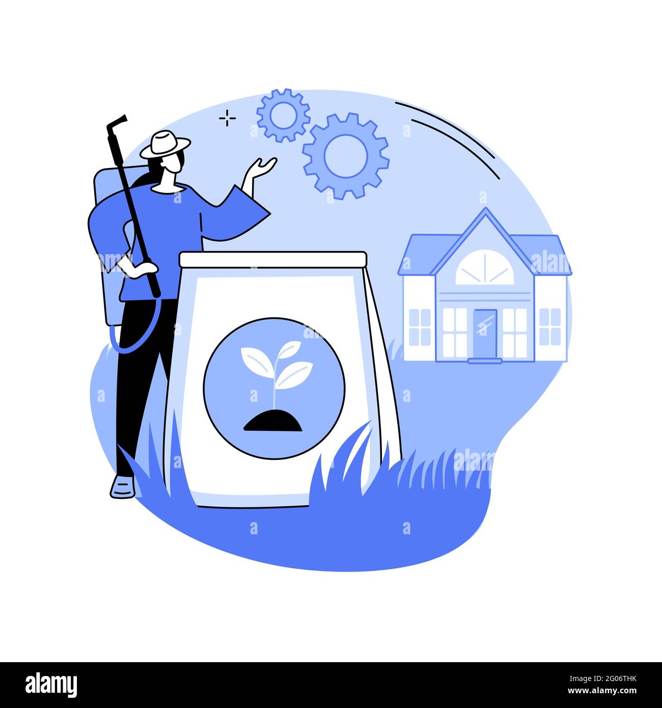 Grass fertilizer abstract concept vector illustration Stock Vector ...