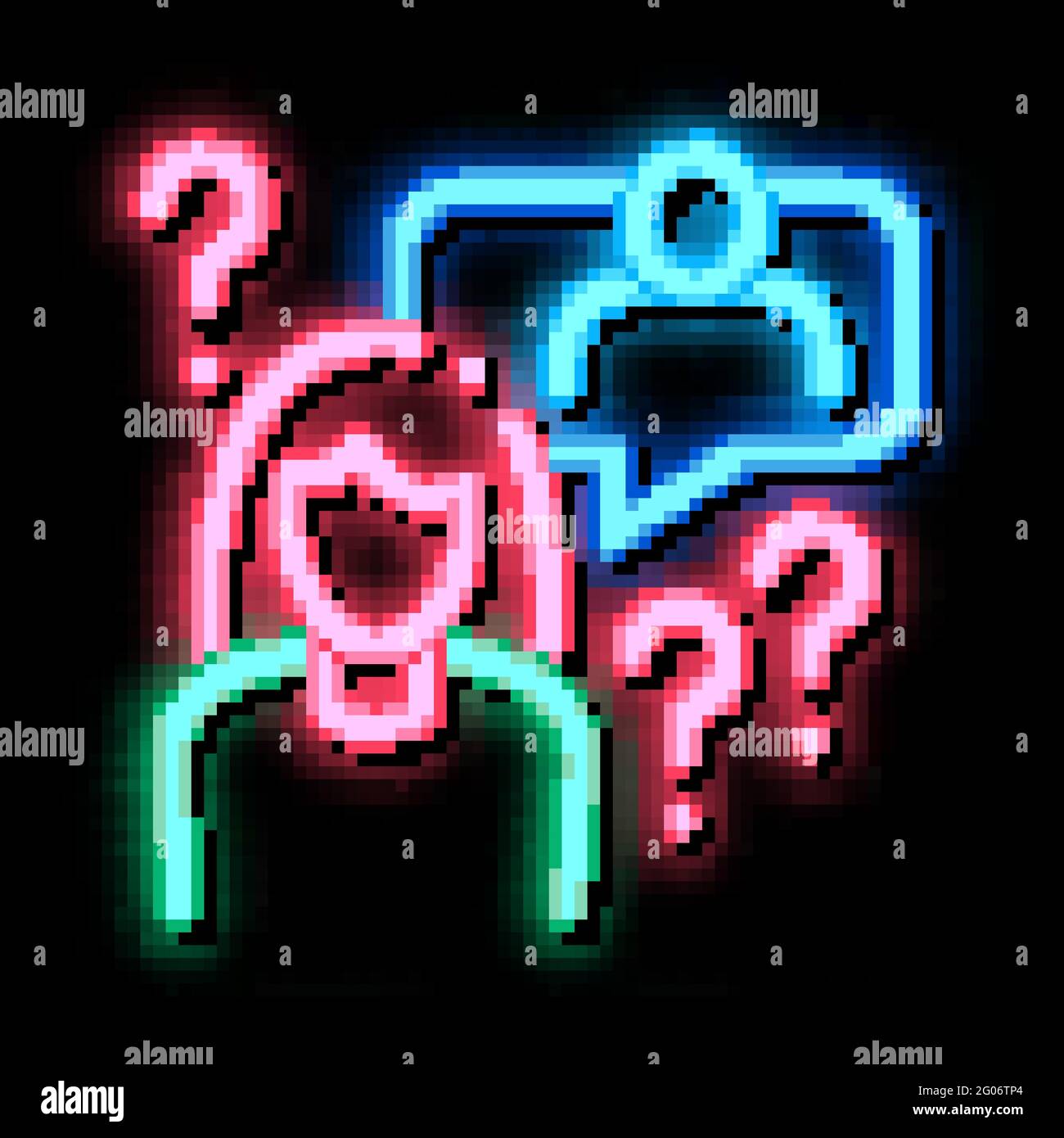 Woman Thinking About Man neon glow icon illustration Stock Vector Image ...