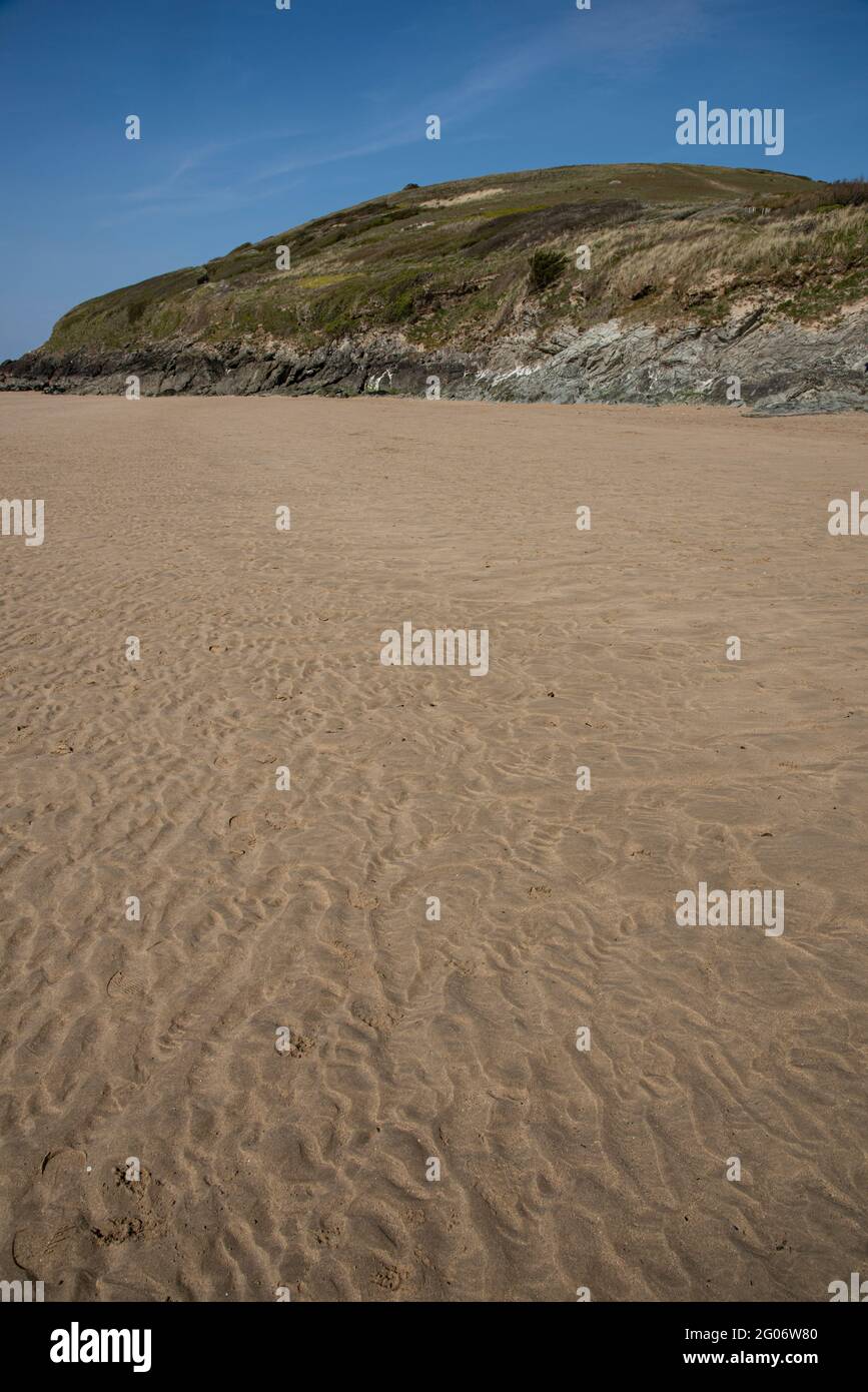Sandy Beach, Rock, Cornwall, UK Stock Photo - Alamy