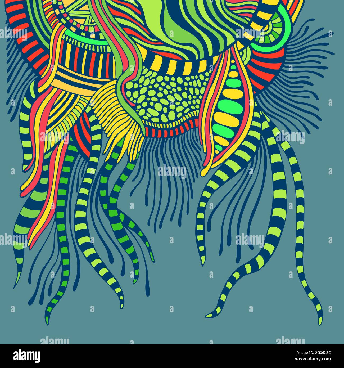 Surreal colorful fantasy abstract shape, isolated on aquamarine ...